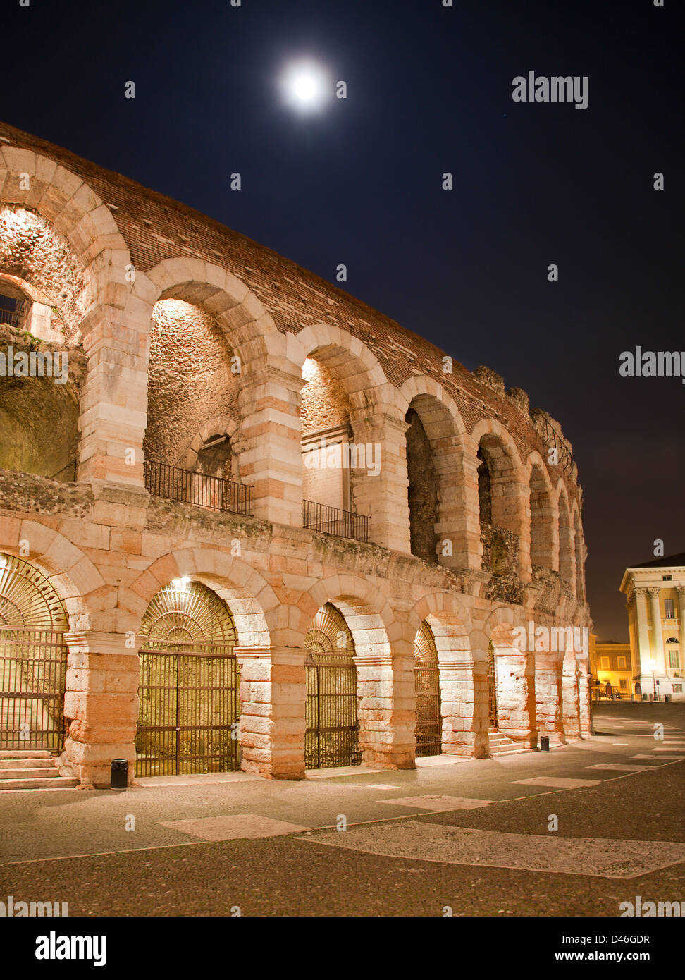Verona - Arena at night Stock Photo - Alamy