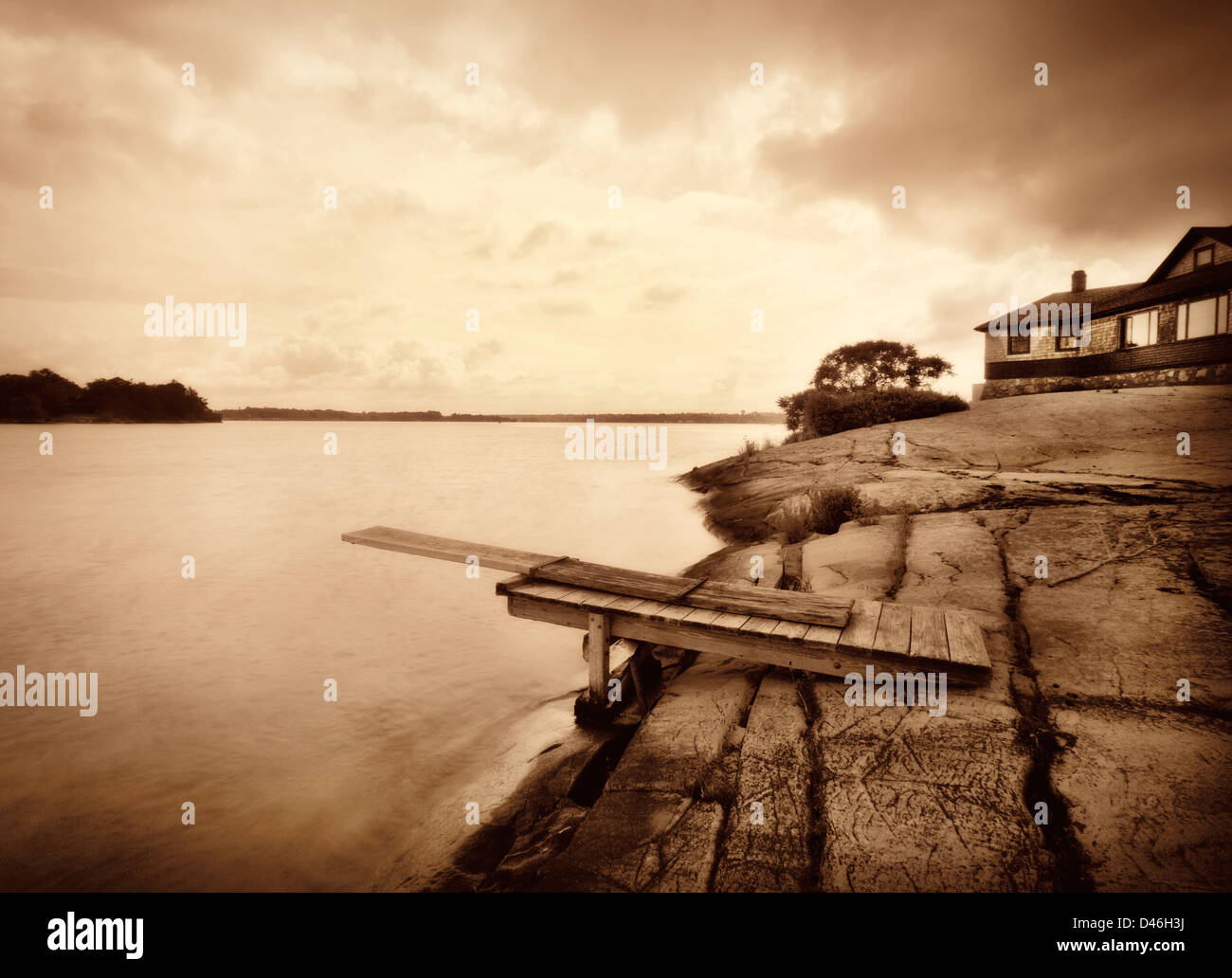 Vintage diving board river hi-res stock photography and images - Alamy