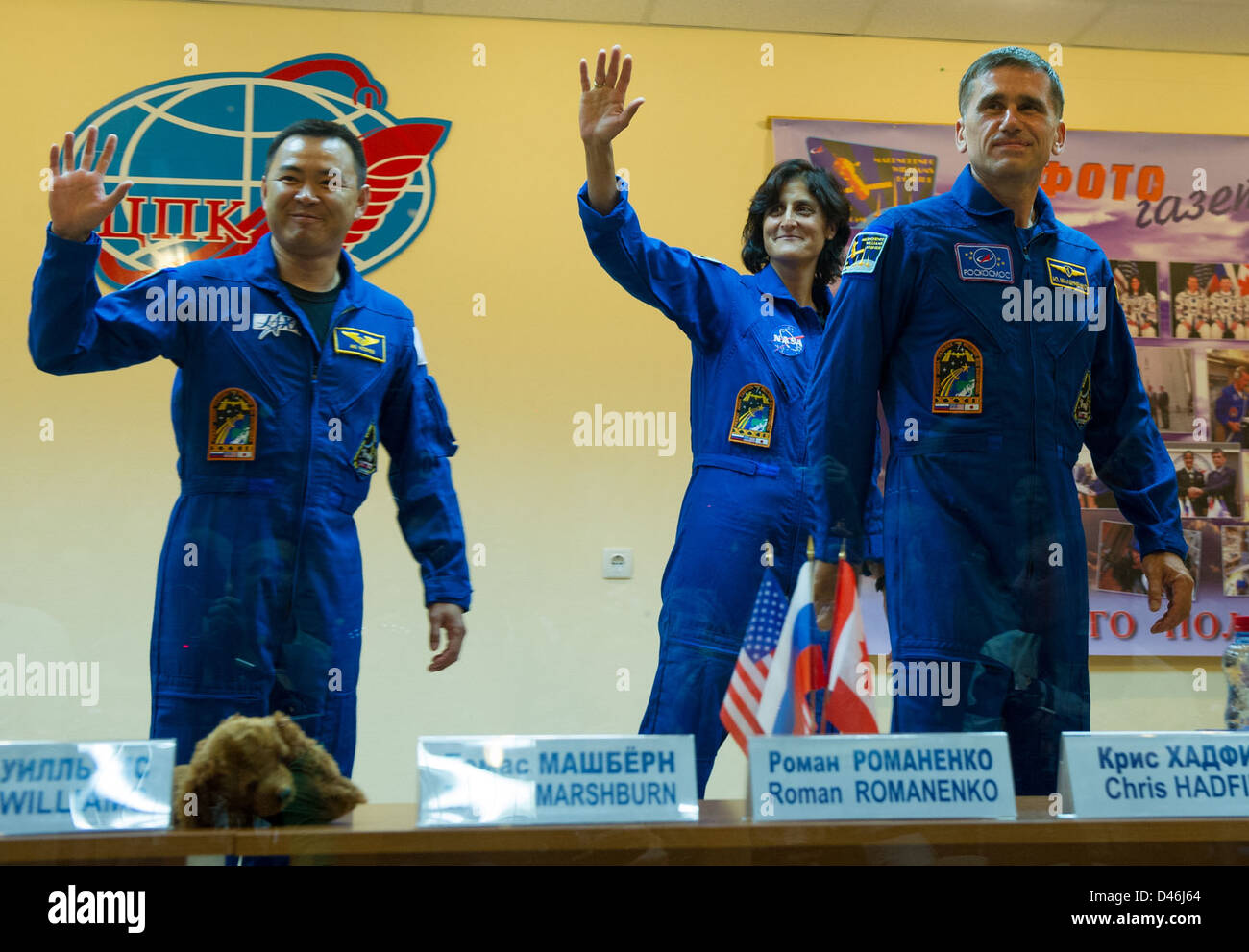 A press conference was held at Baikonur Cosmodrome ahead of Expedition ...