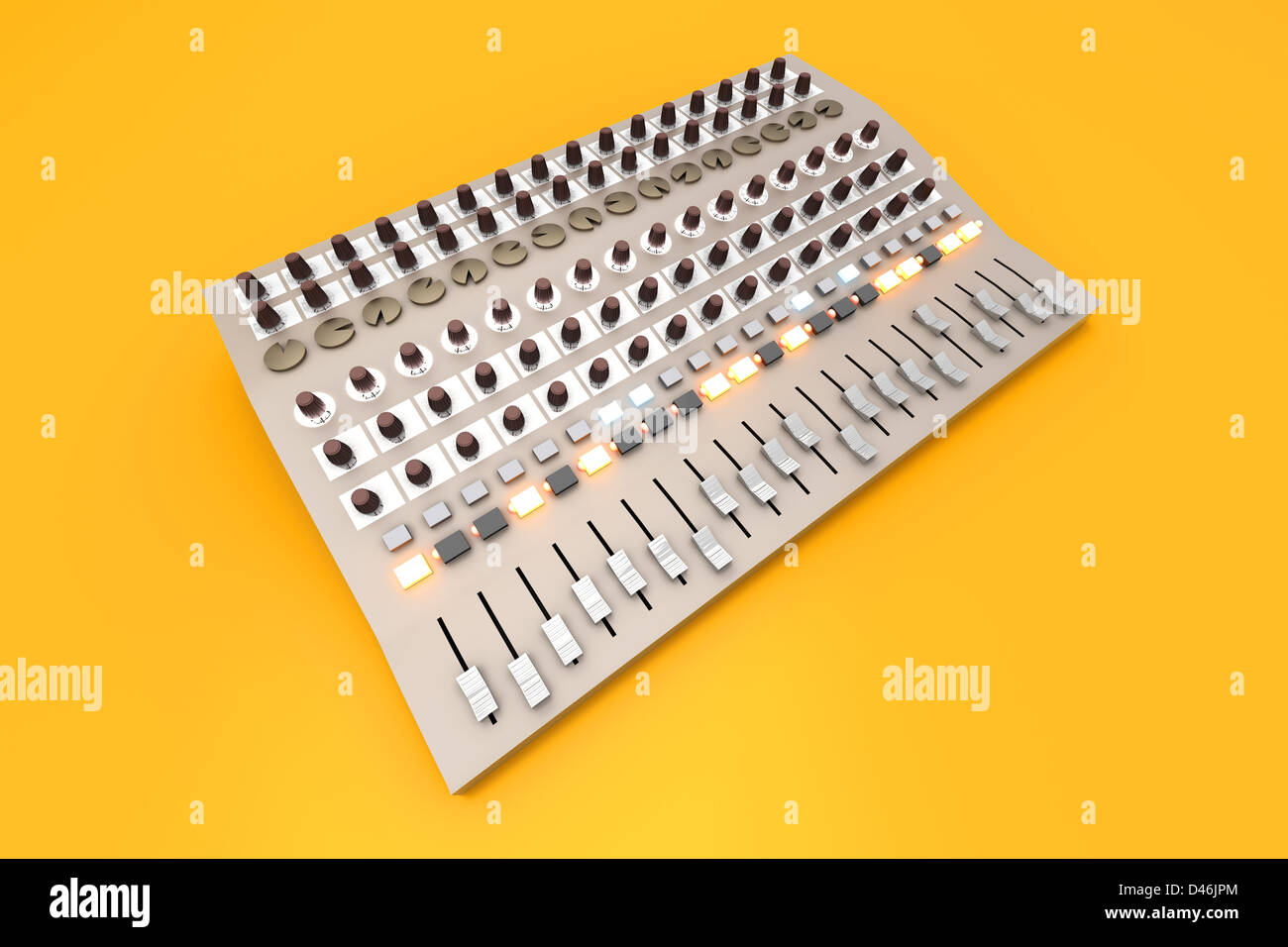 A Mixing board. 3D rendered illustration Stock Photo - Alamy