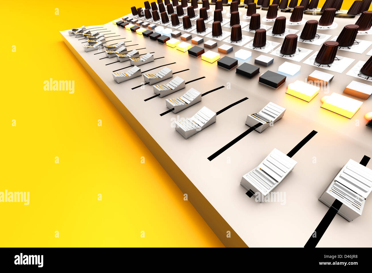A Mixing board. 3D rendered illustration Stock Photo - Alamy