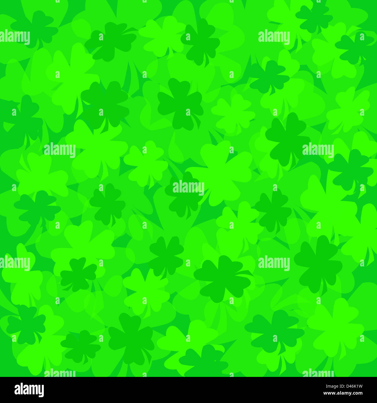 Shamrock background, various sizes, opacity and shades of green ...