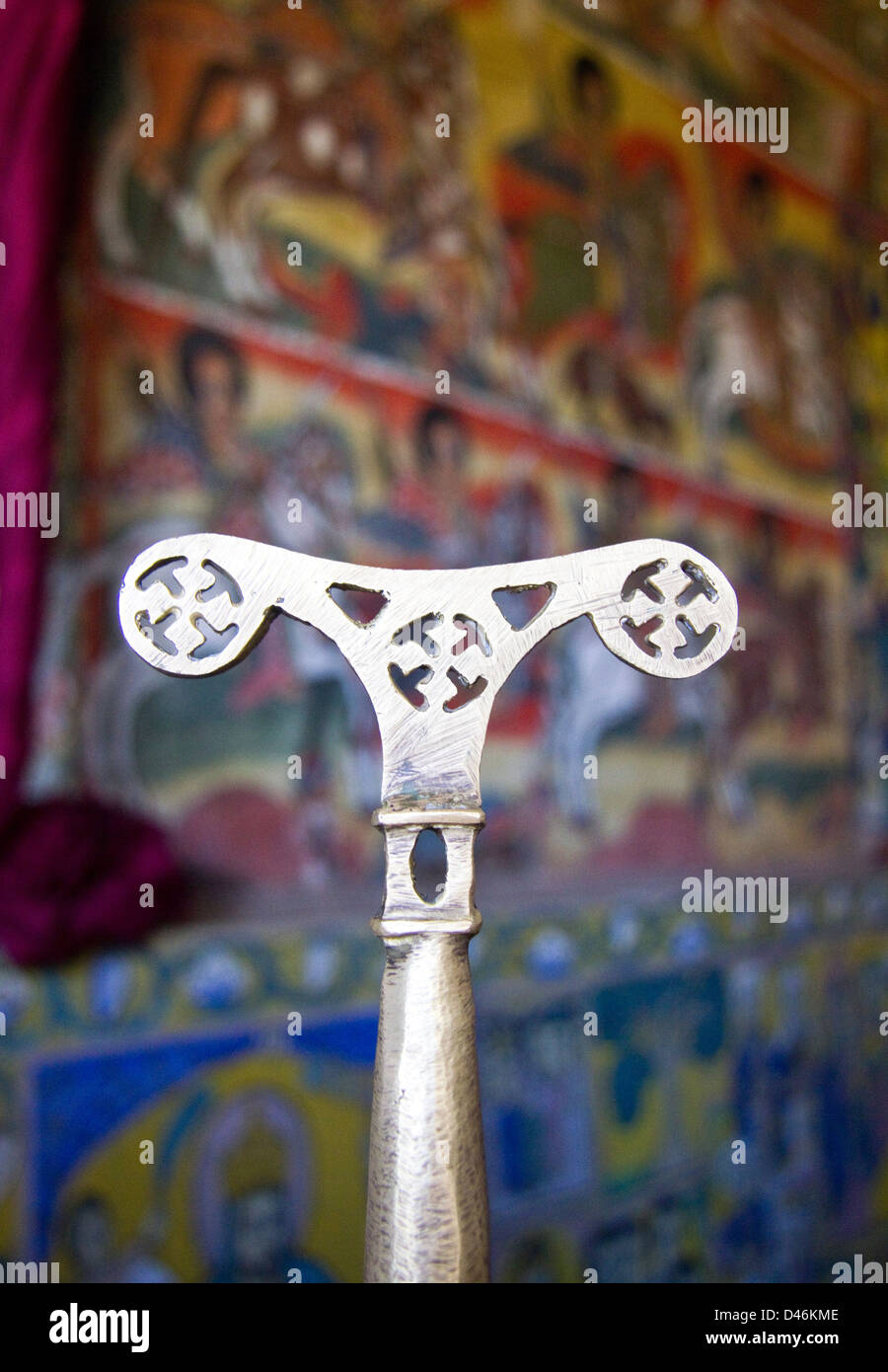 Prayer staff Bet Maryam Monastery, Lake Tana, Bahir Dar, Northern ...