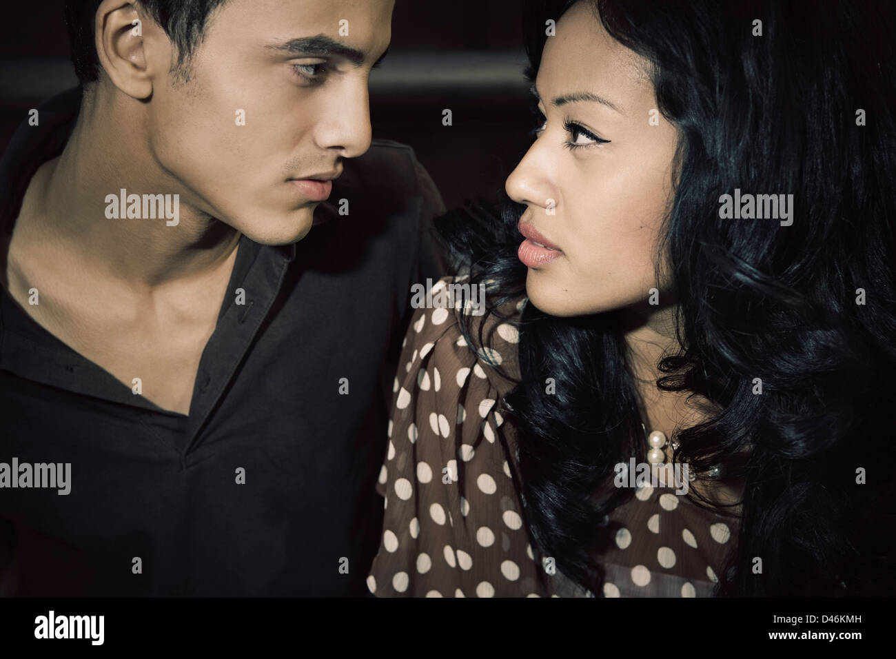 Seeing eye to eye. He: "you gon' slap me if i kiss you?" She:"just go ...