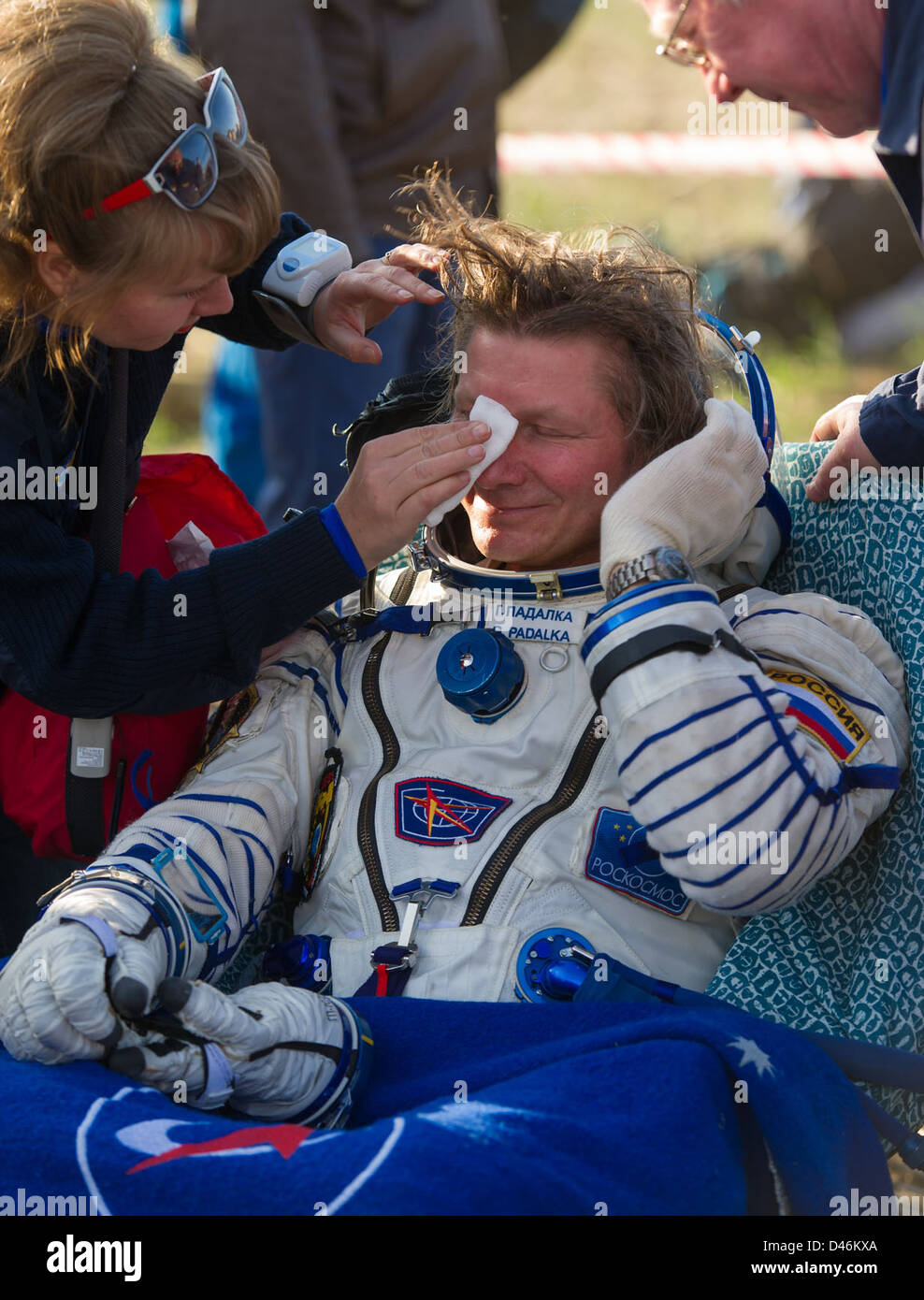 Expedition 32 crew, including Russian cosmonauts Gennady Padalka and ...