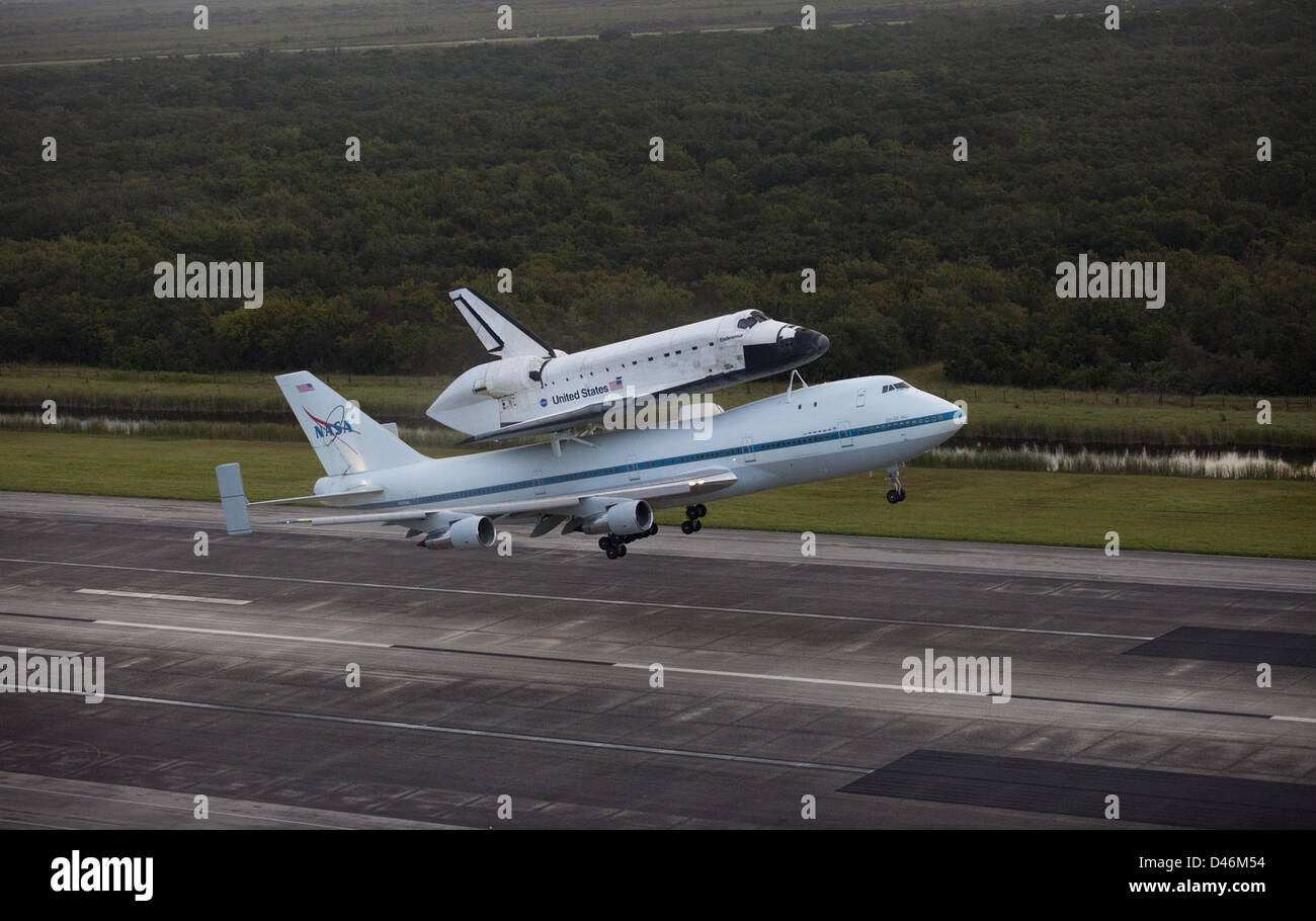Space Shuttle Endeavour was carried on the Shuttle Carrier Aircraft for ...