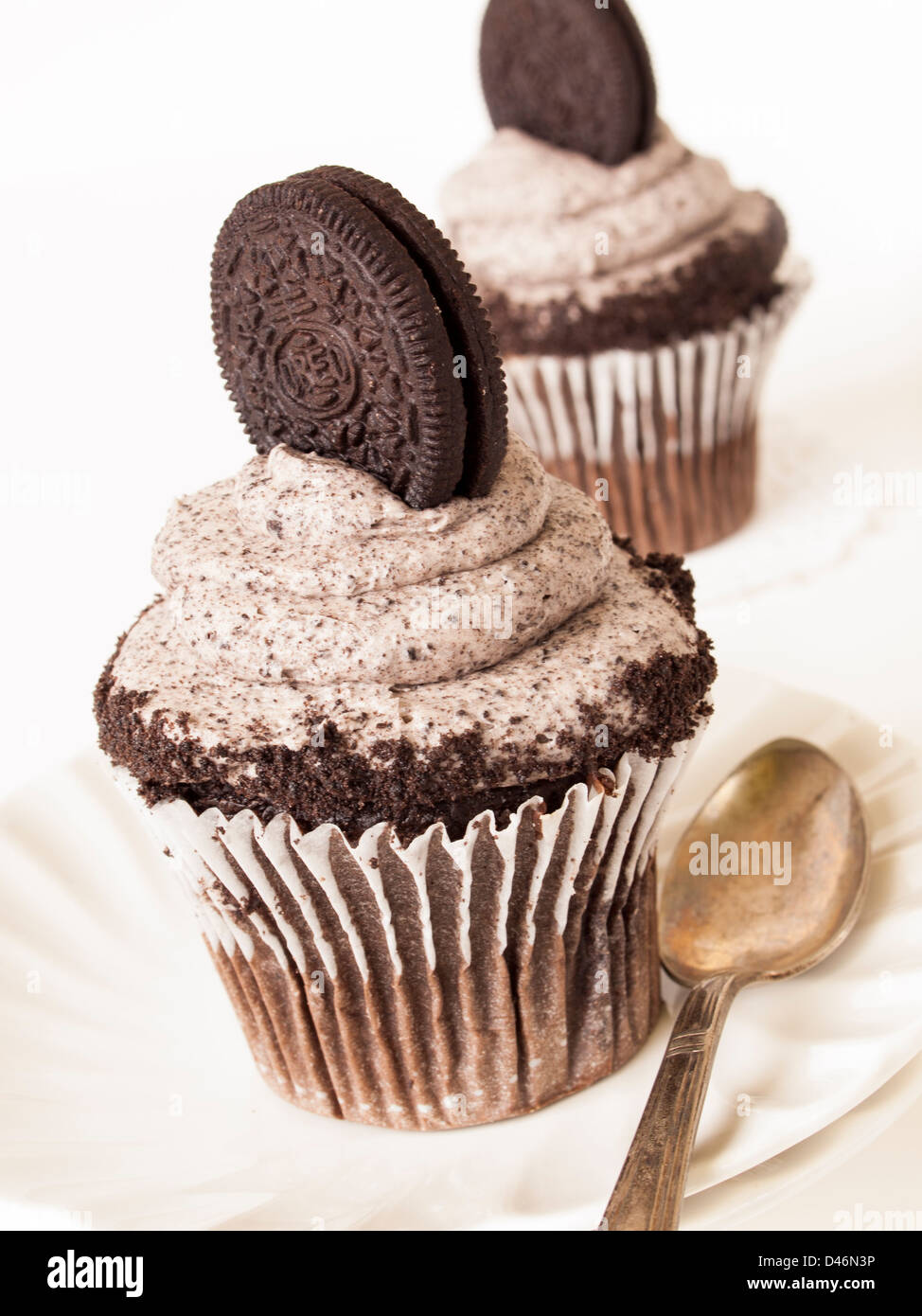 Gourmet Oreo cupcake on white backround Stock Photo - Alamy