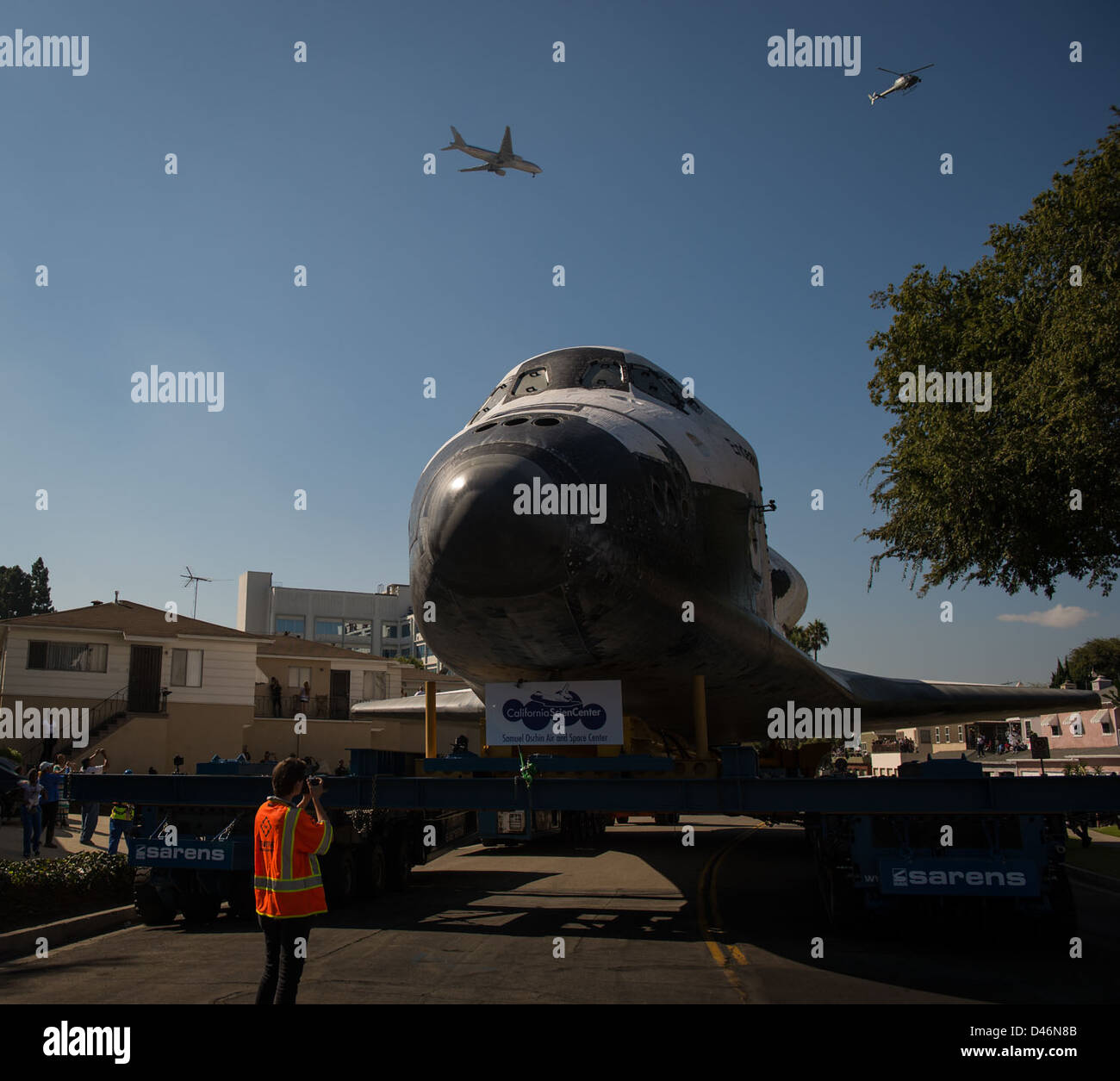 Space Shuttle Endeavour was transported overland to Los Angeles ...