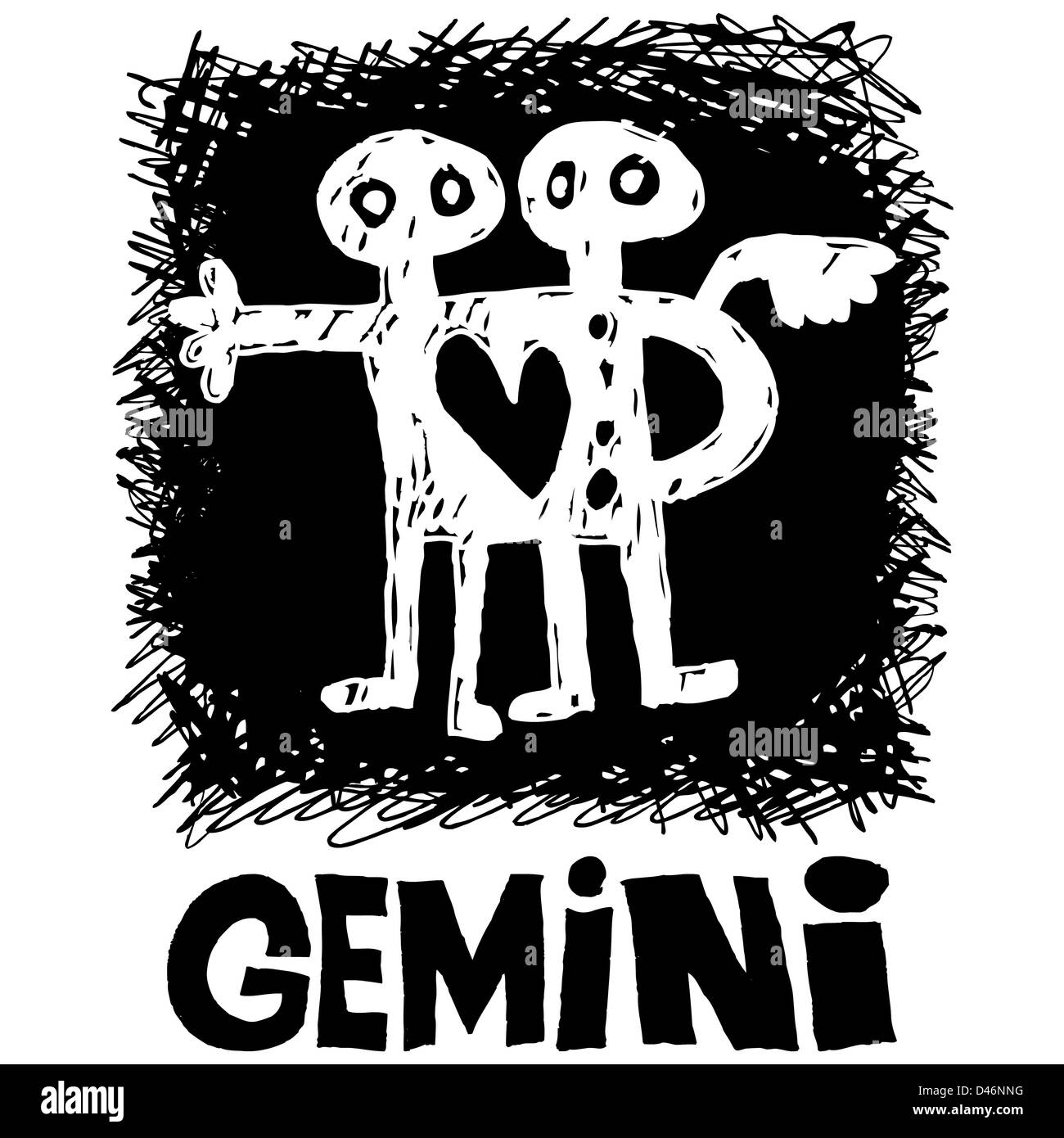 Gemini sign Black and White Stock Photos & Images - Alamy