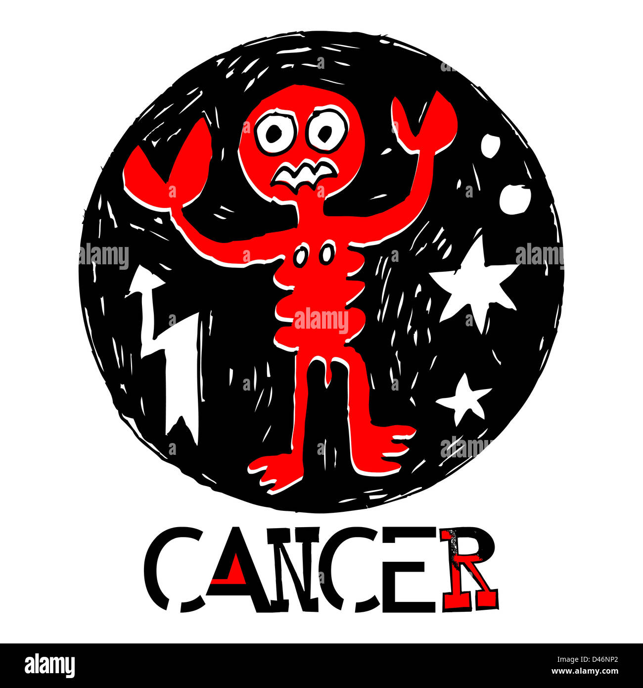 crazy zodiac, doodle Cancer Stock Photo - Alamy