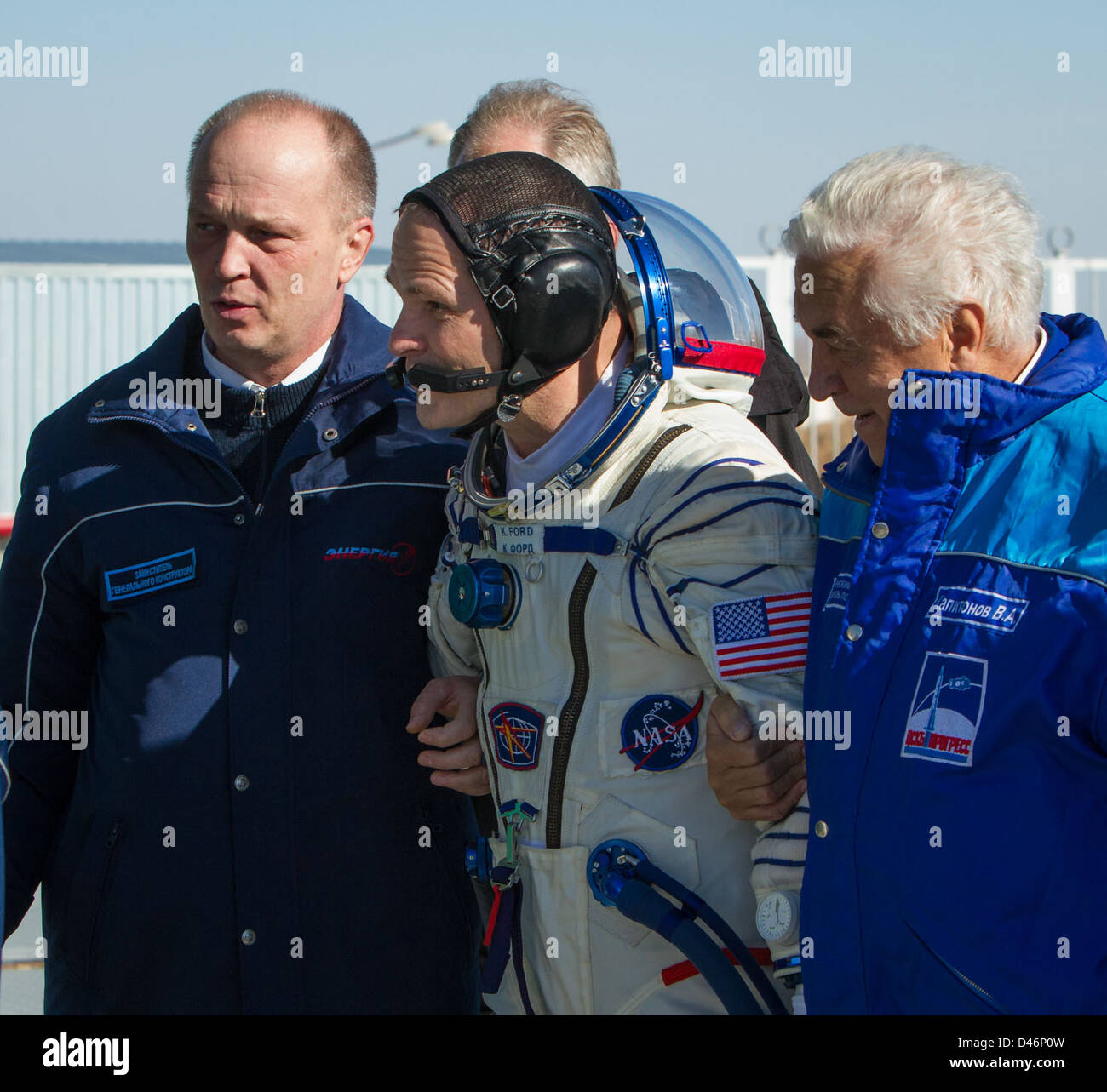 Expedition 33 crew, including astronaut Kevin Ford, prepares for launch ...