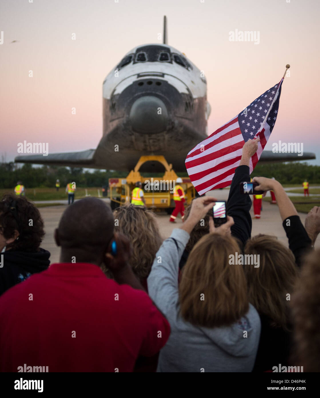 Space Shuttle Atlantis was moved to its final resting place at the ...