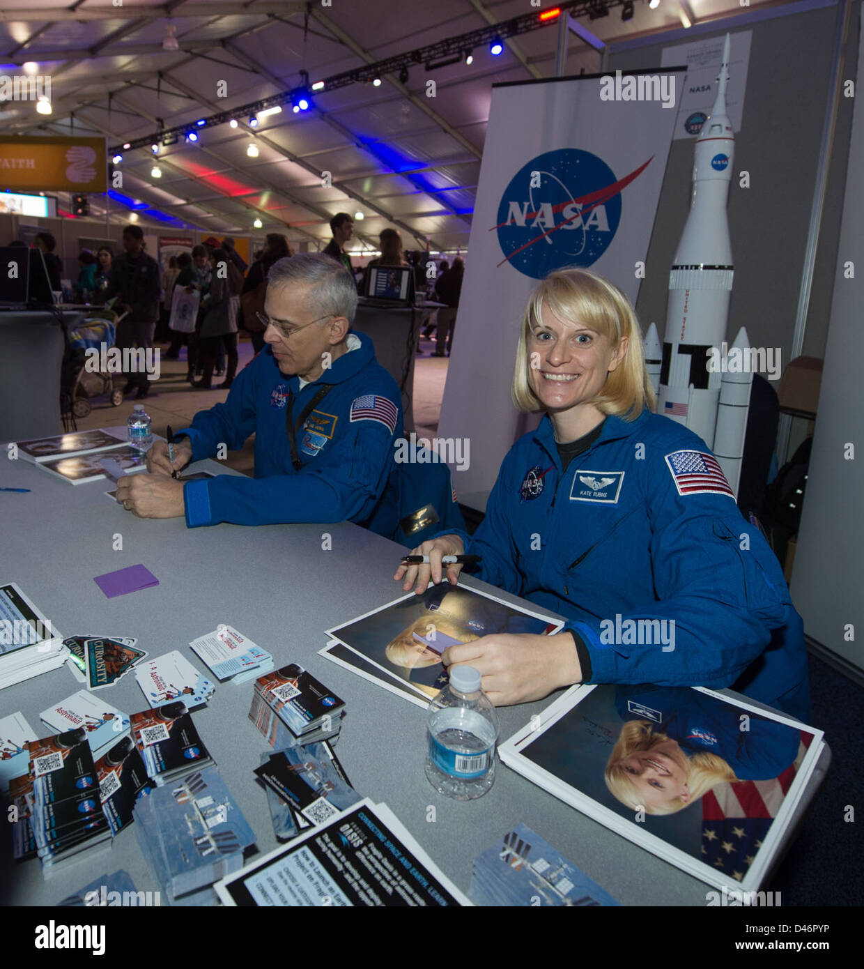 NASA astronauts, including Carla Cioffi, Kate Rubins, and Lee Morin, participate in the National ...