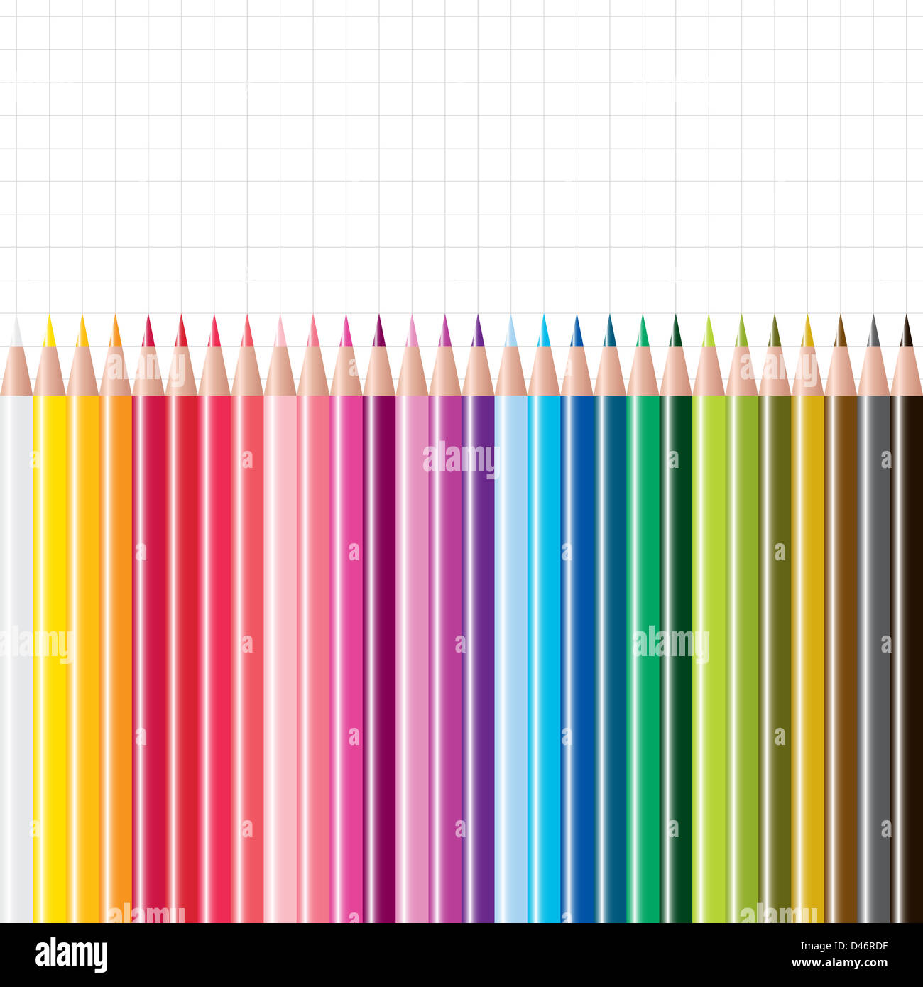 vector set of colored pencils Stock Photo - Alamy