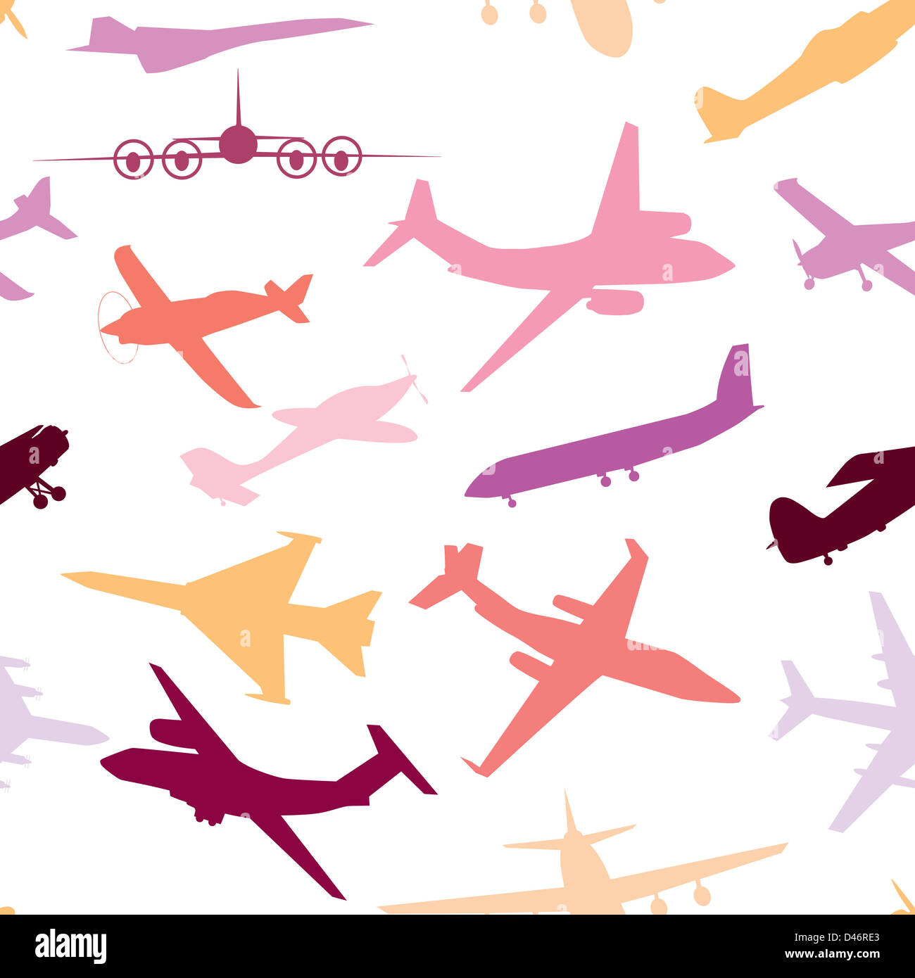 Aircraft, airplane, plane flying vector seamless travel transport ...