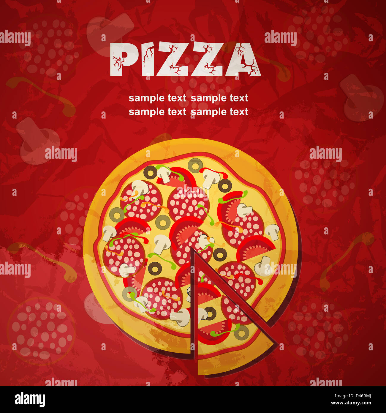 Pizza Menu Template, vector illustration Stock Photo - Alamy