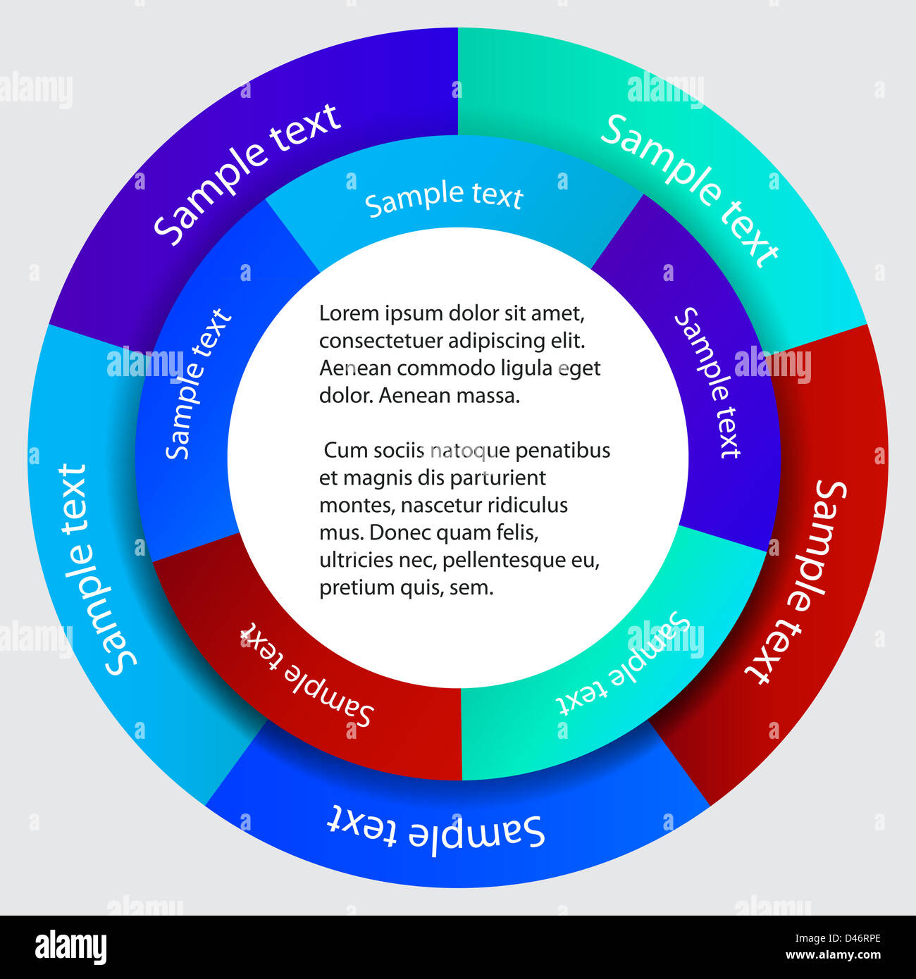 Concept of colorful circular banners with arrows for different business ...
