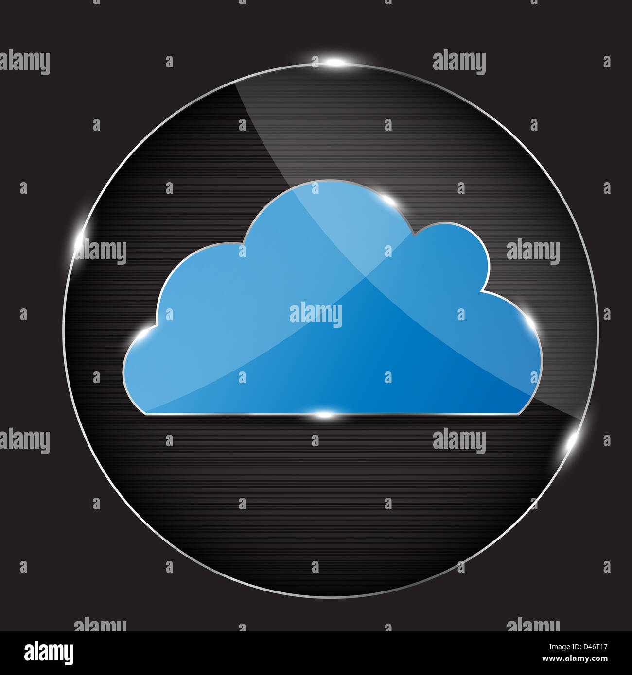 Vector glass button with cloud icon Stock Photo - Alamy