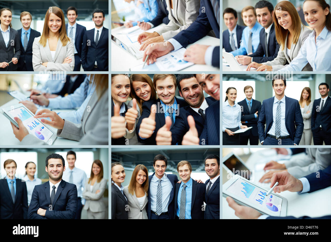 Collage of business group in formal environment Stock Photo - Alamy