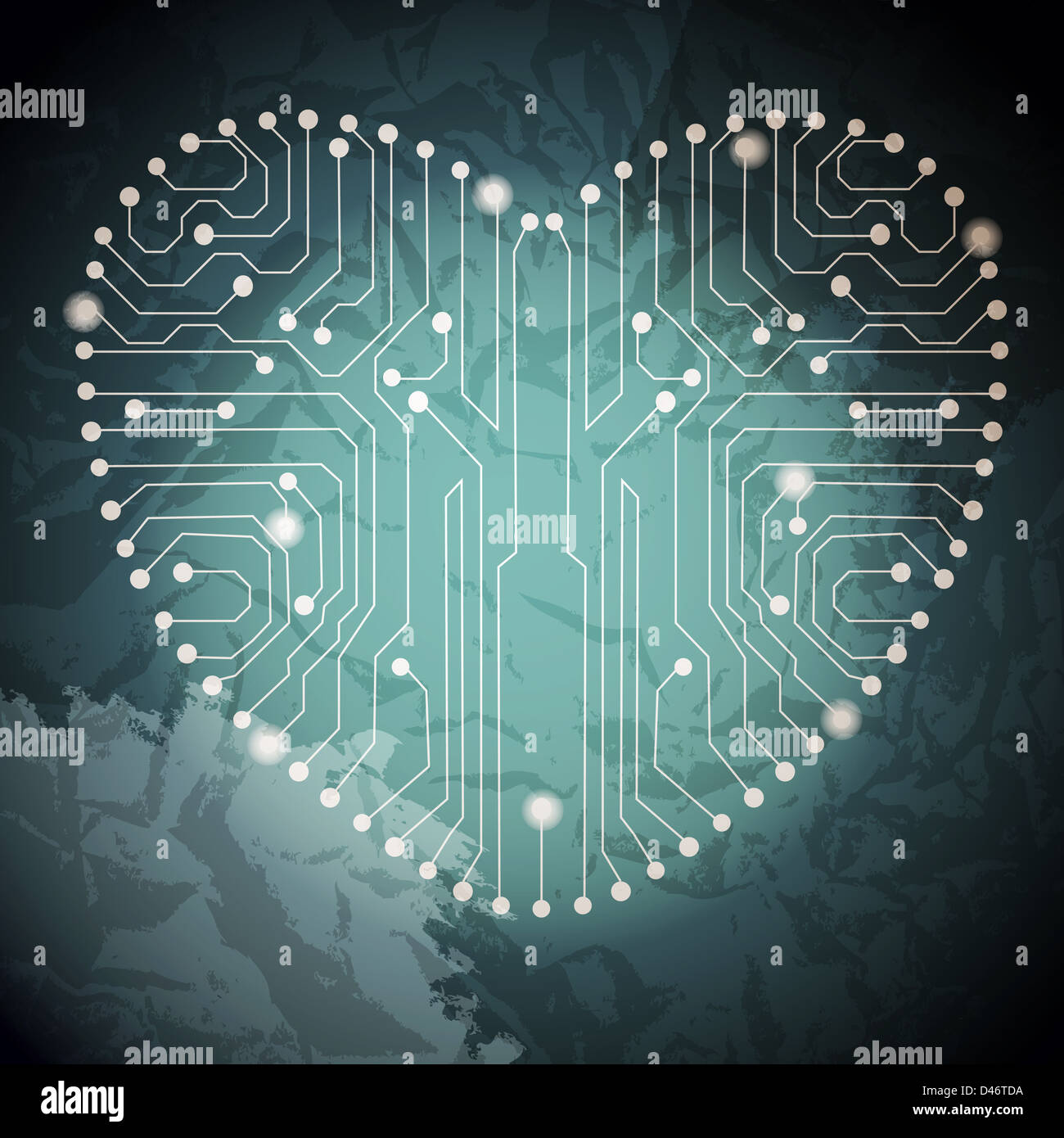 Circuit board with in heart shape pattern Stock Photo - Alamy
