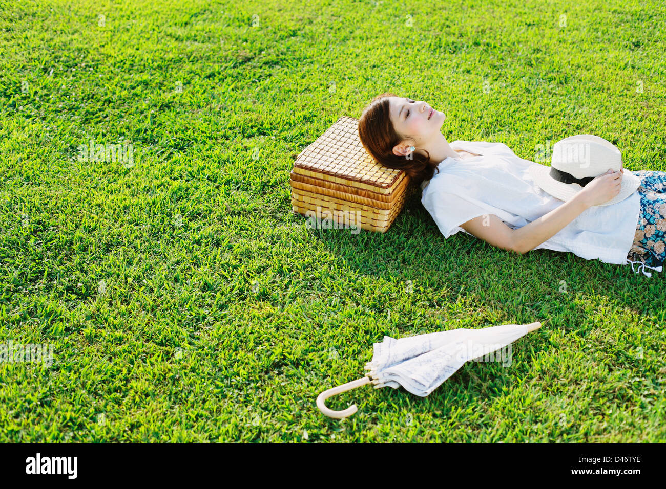 Woman Taking a Nap Stock Photo - Alamy