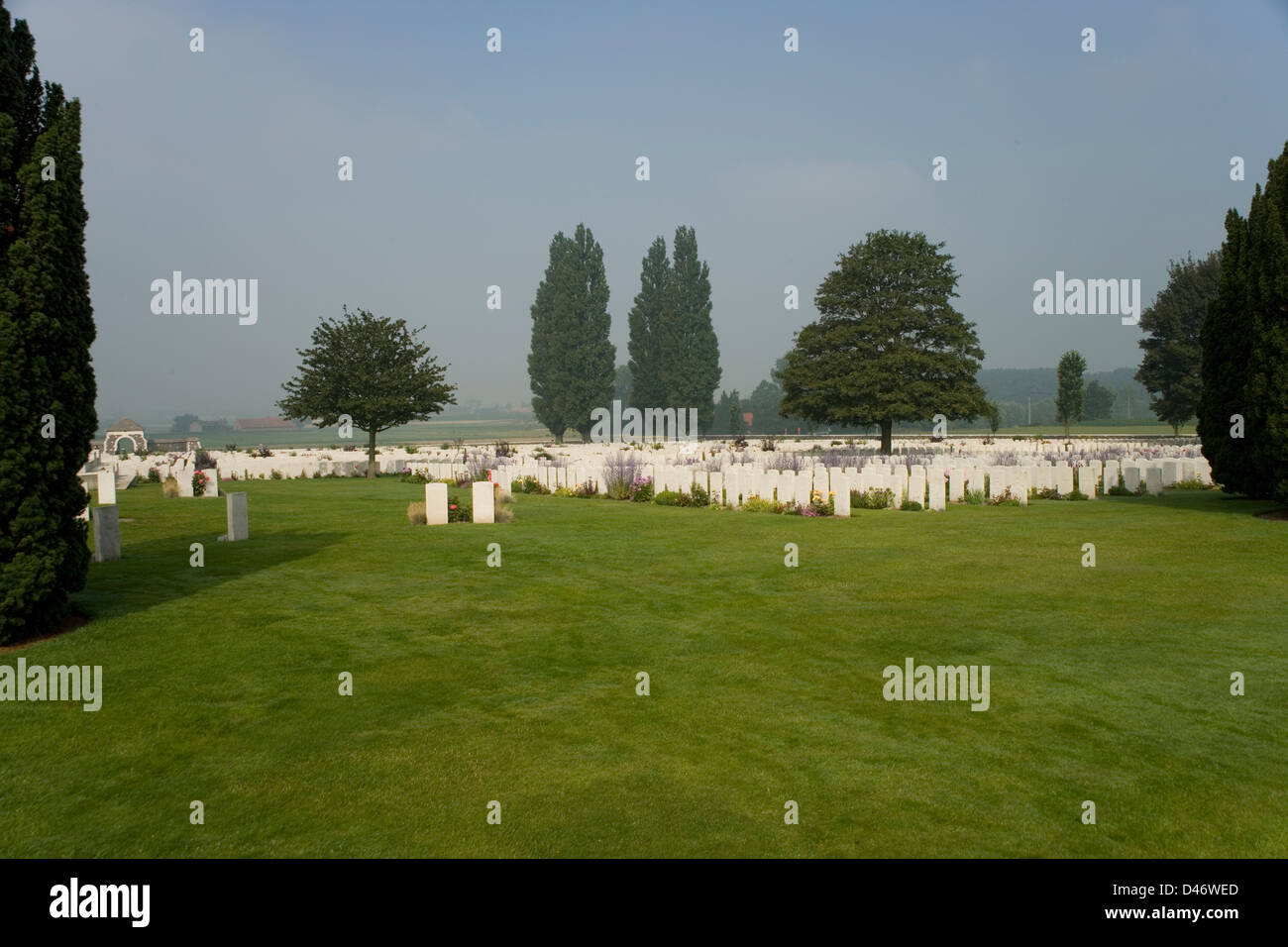 Tyne Cot British First World war cemetery on Passchendaele ridge in ...