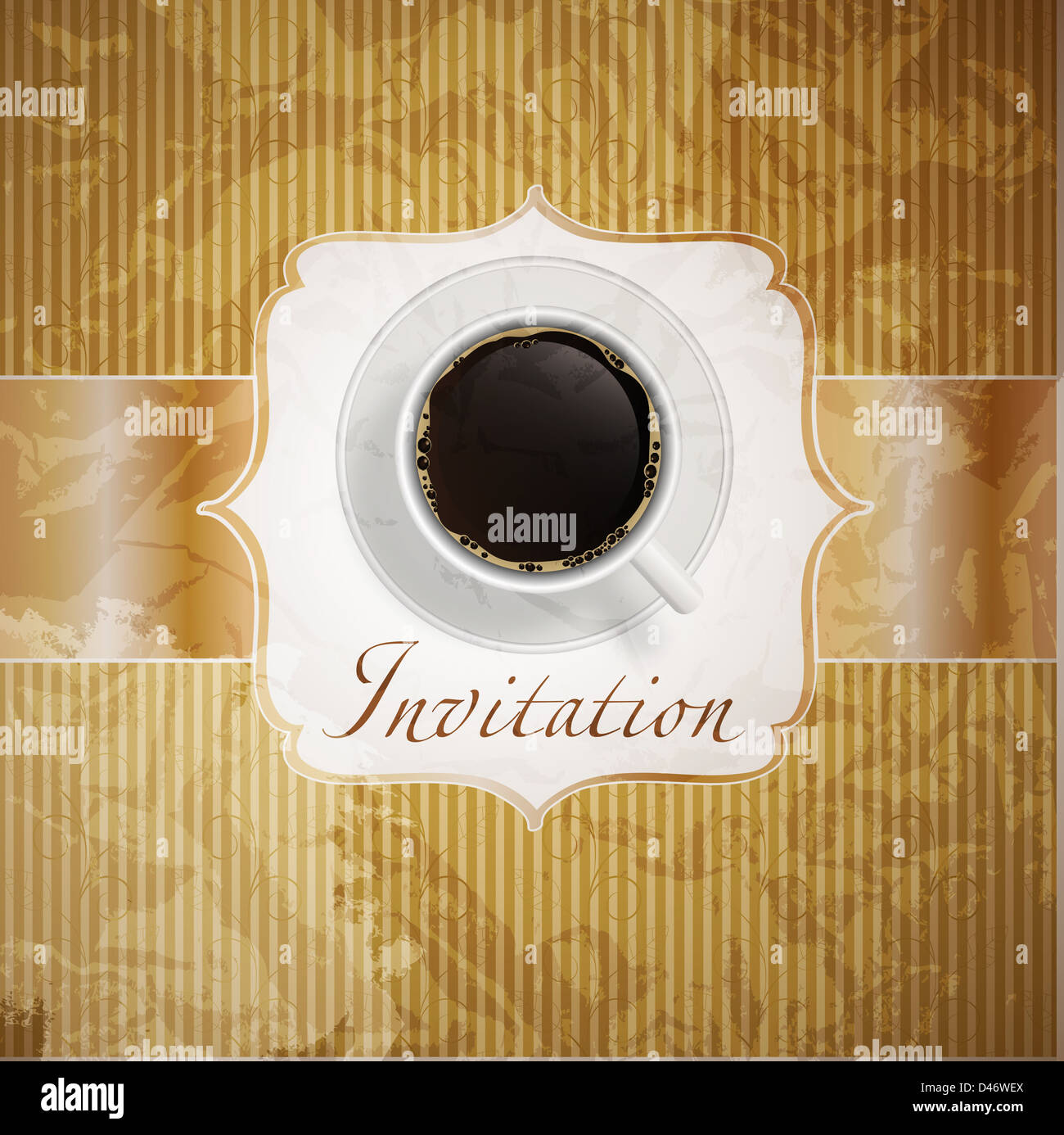 coffee invitation background Stock Photo - Alamy