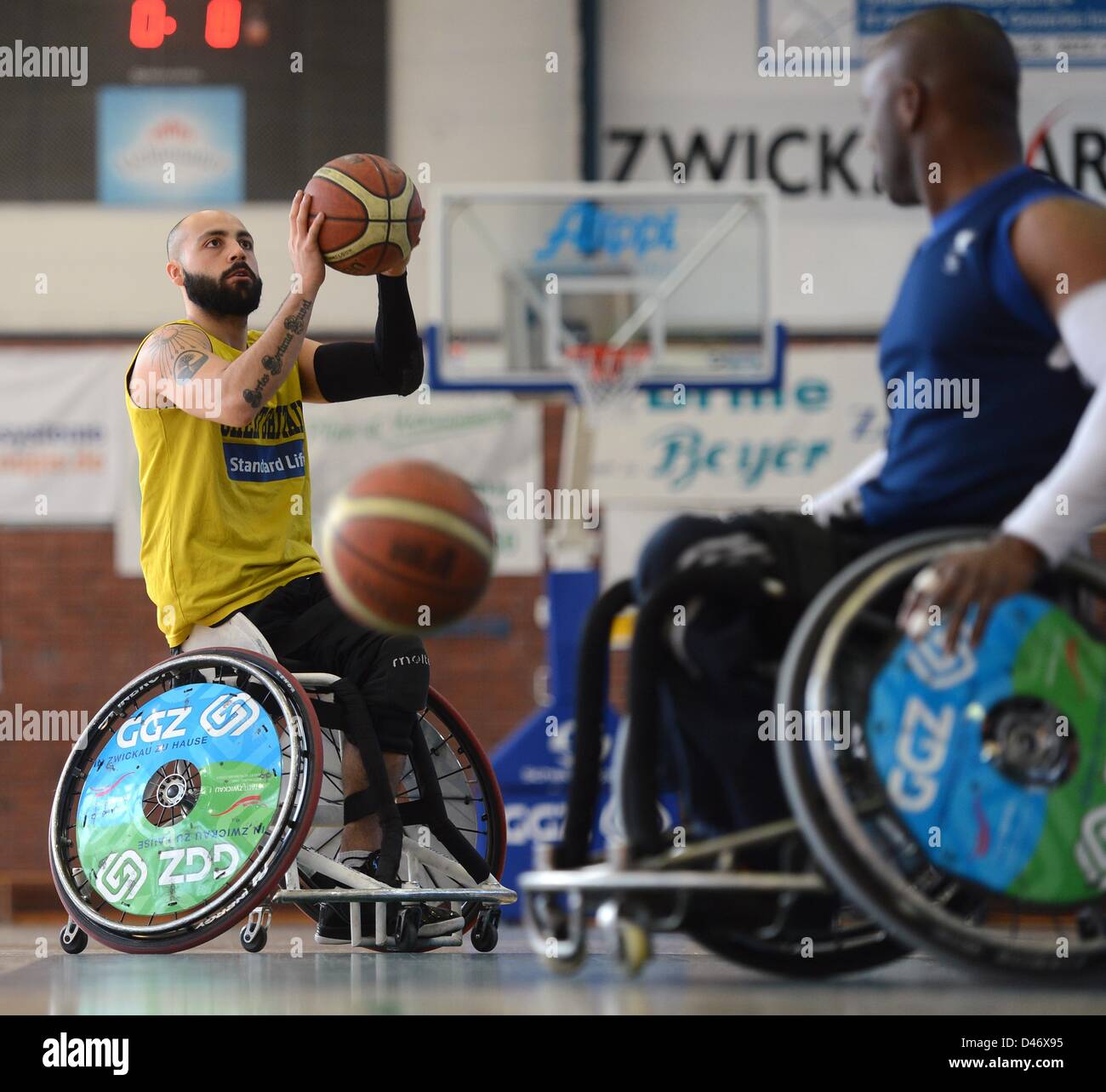 British national player Gaz Choudhry (L) attends a training session of ...