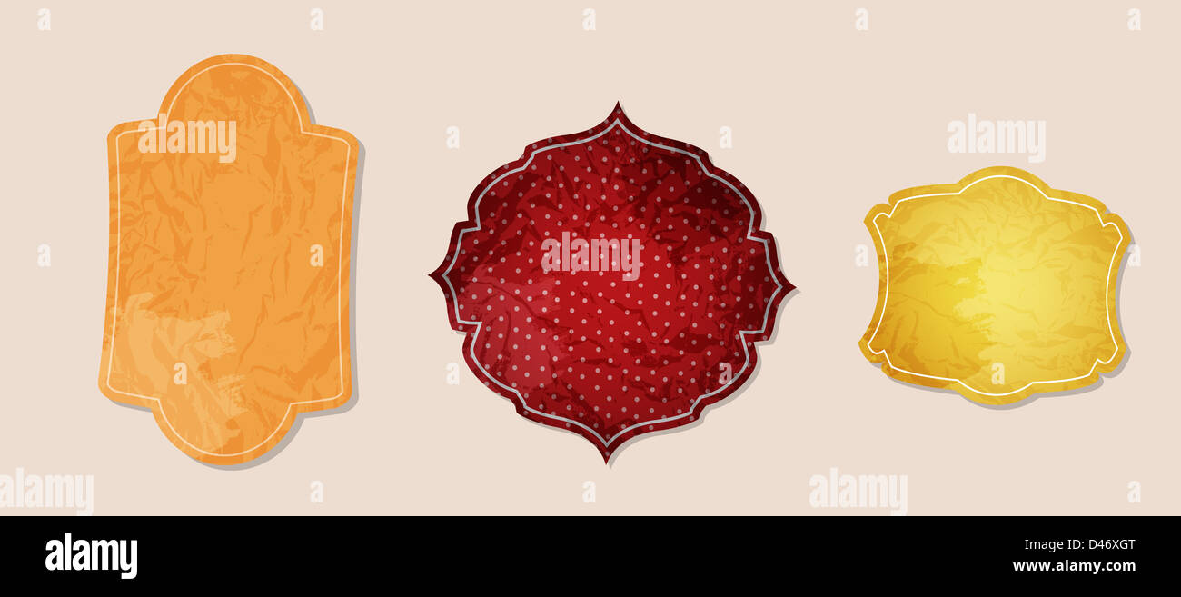 aged paper labels vector illustration Stock Photo - Alamy
