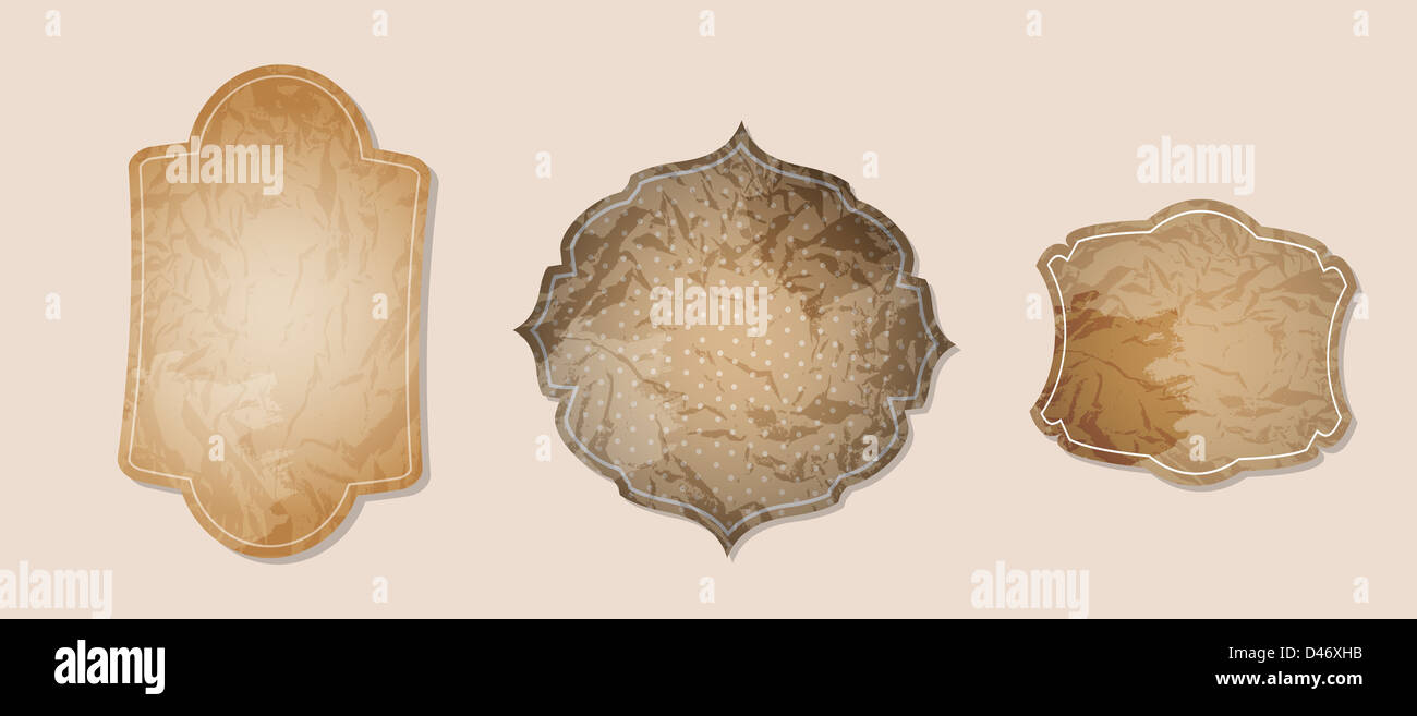 aged paper labels vector illustration Stock Photo - Alamy