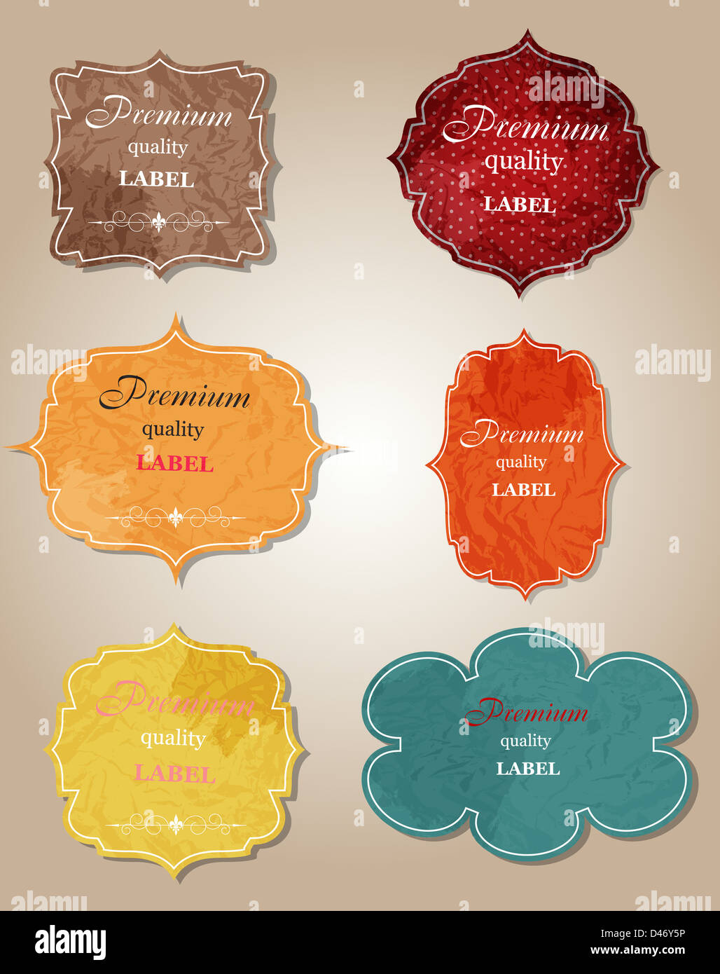 aged paper labels vector illustration Stock Photo - Alamy