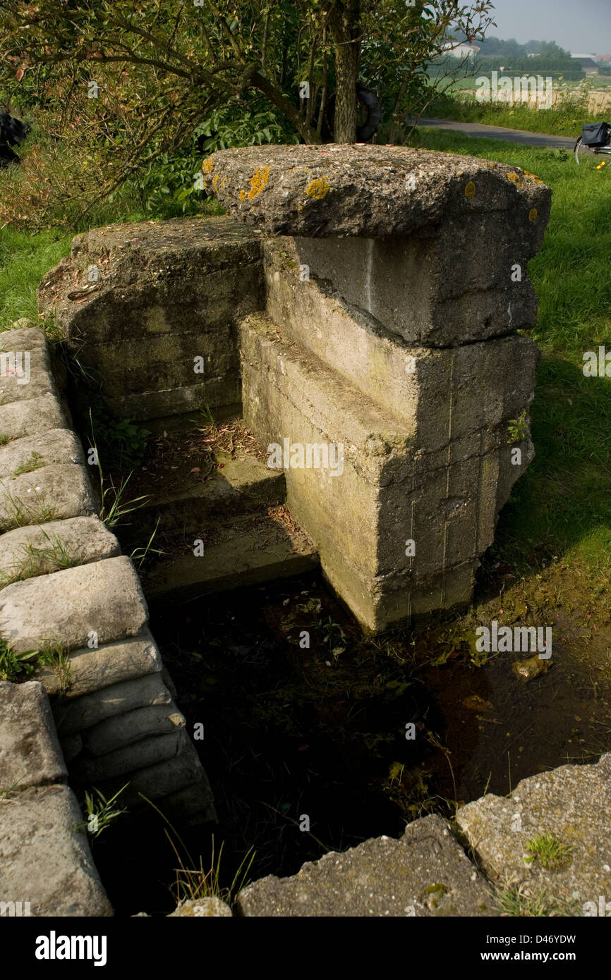 German First World War bunker at Thames Farm on old railway on the ...