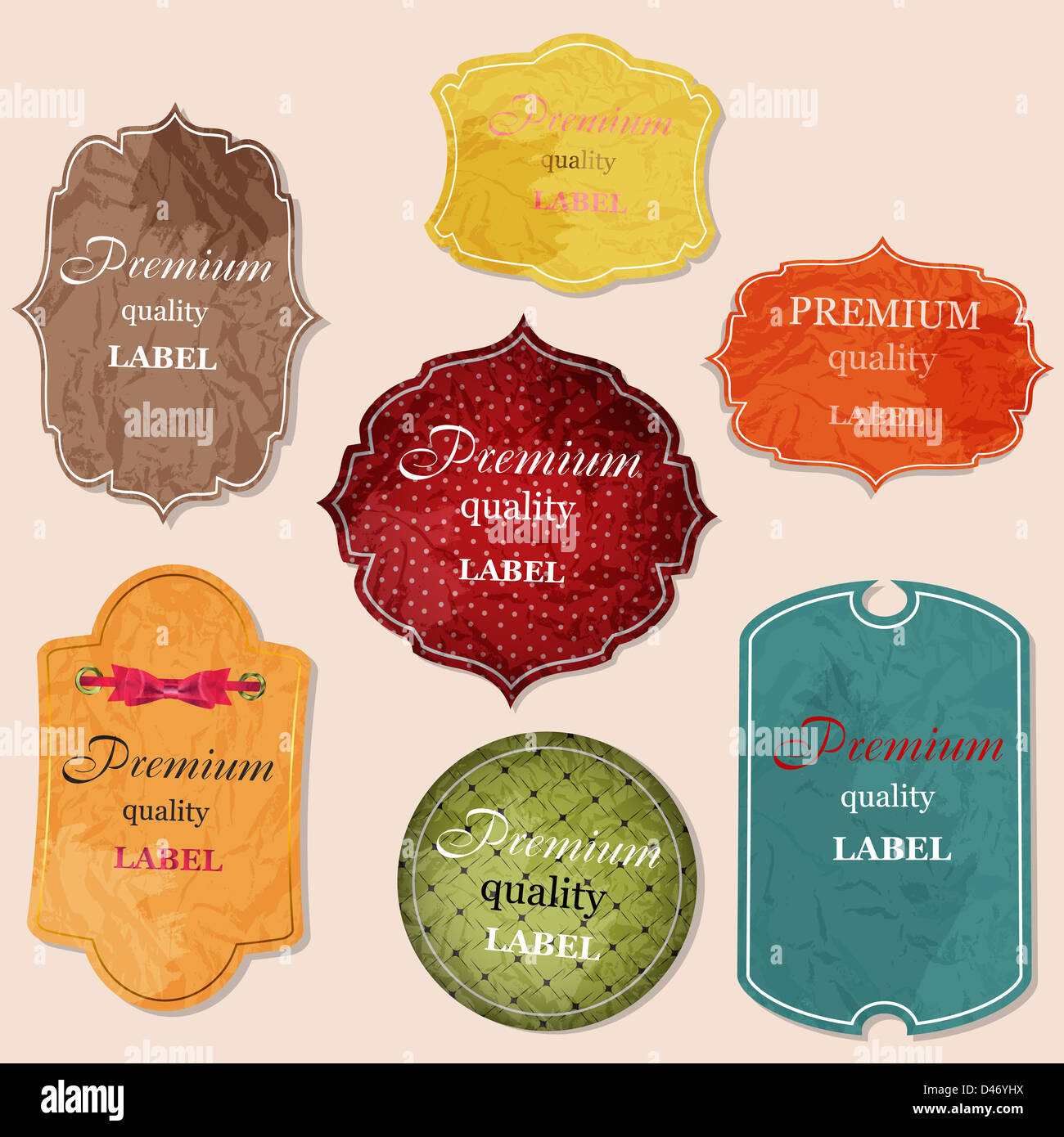 aged paper labels vector illustration Stock Photo - Alamy