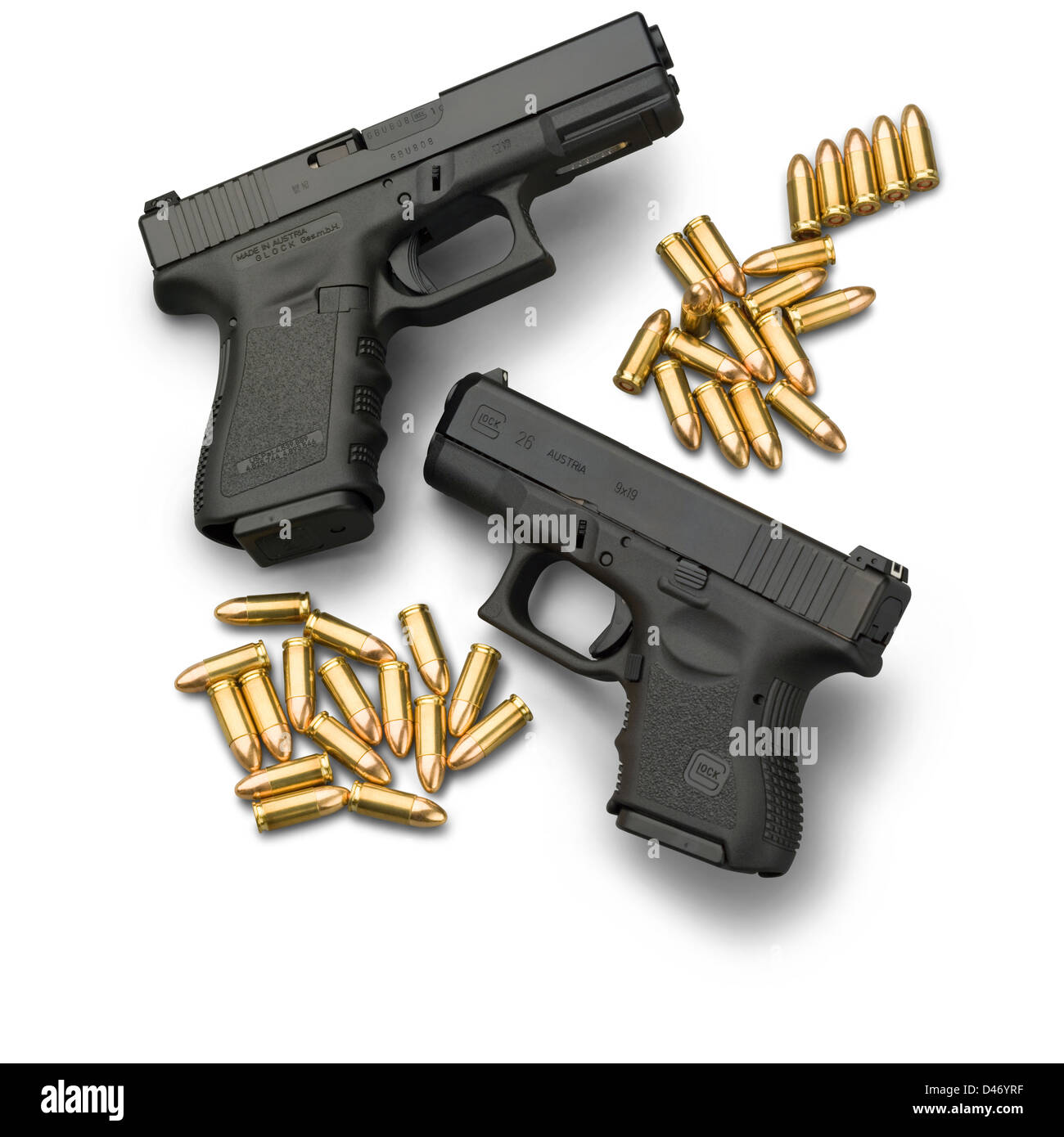 revolver with two bullets Stock Photo - Alamy