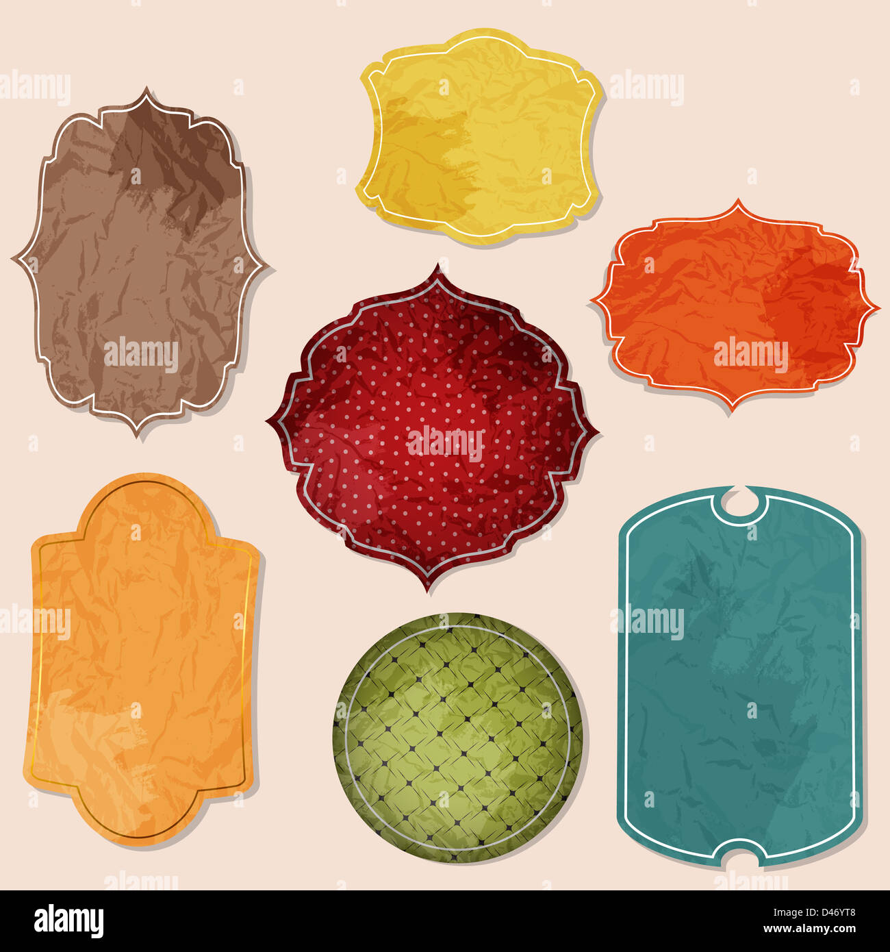 aged paper labels vector illustration Stock Photo - Alamy