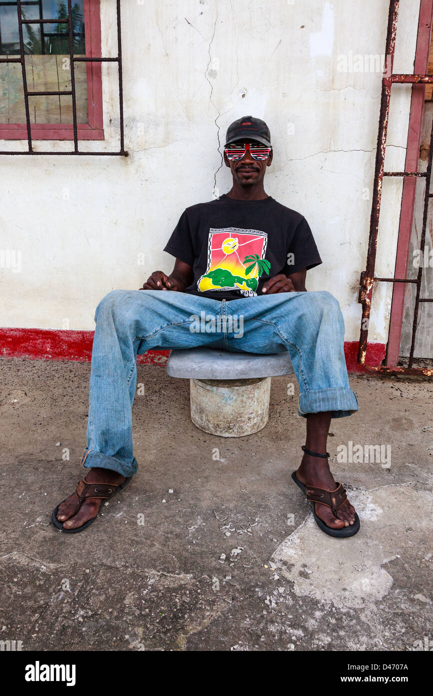 Portrait of a local man, Micoud, St Lucia Stock Photo - Alamy