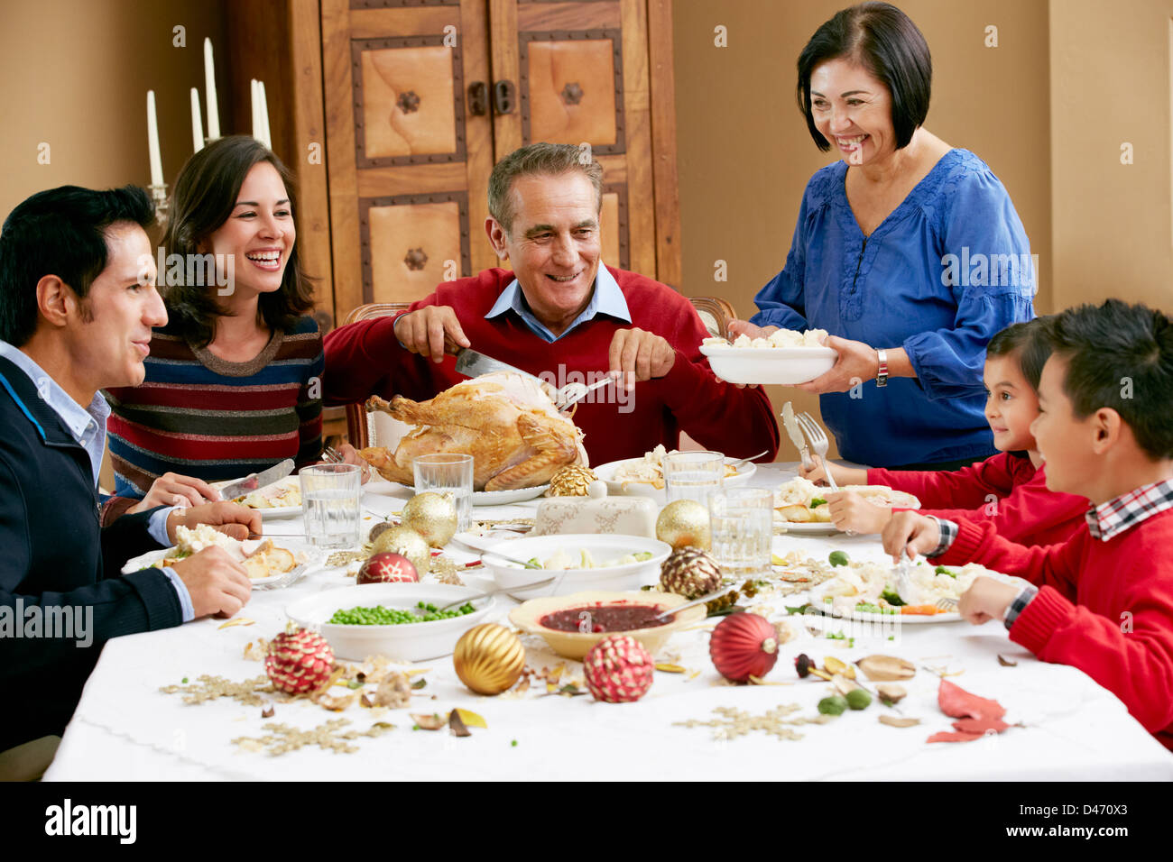 Happy girl celebrating christmas hi-res stock photography and images ...
