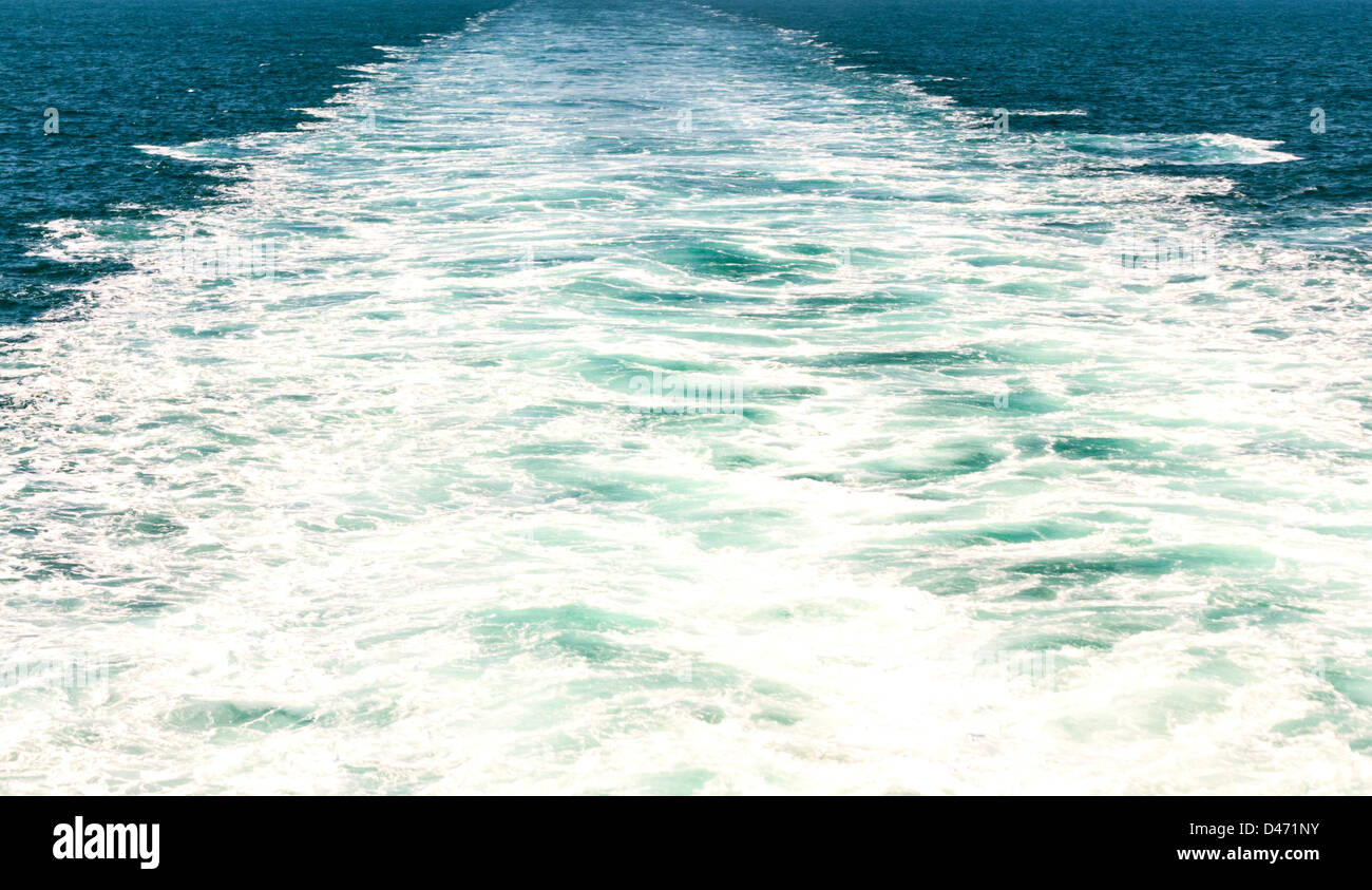 Ships wake at sea Stock Photo - Alamy
