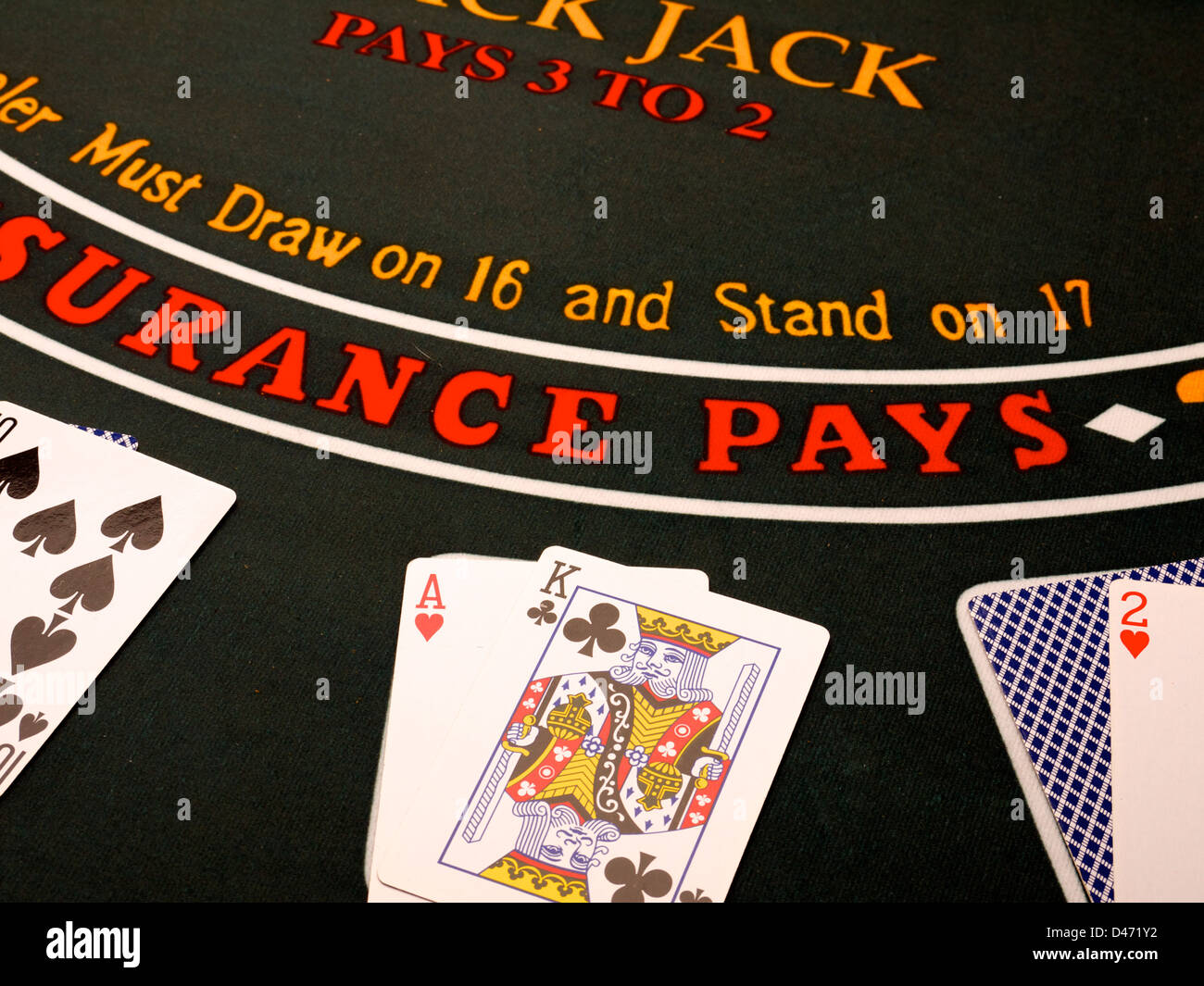 Blackjack table hi-res stock photography and images - Alamy