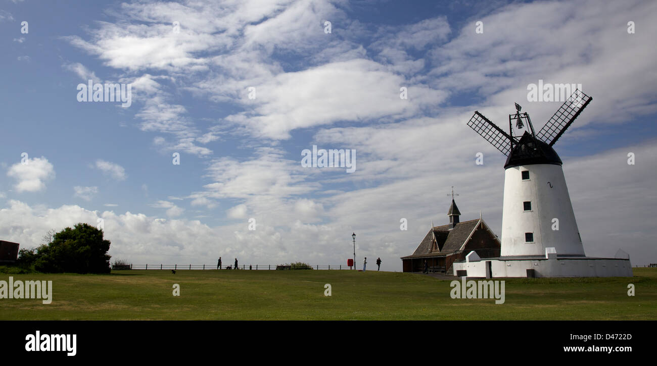 Lytham windmill museum and Lifeboat station Stock Photo - Alamy