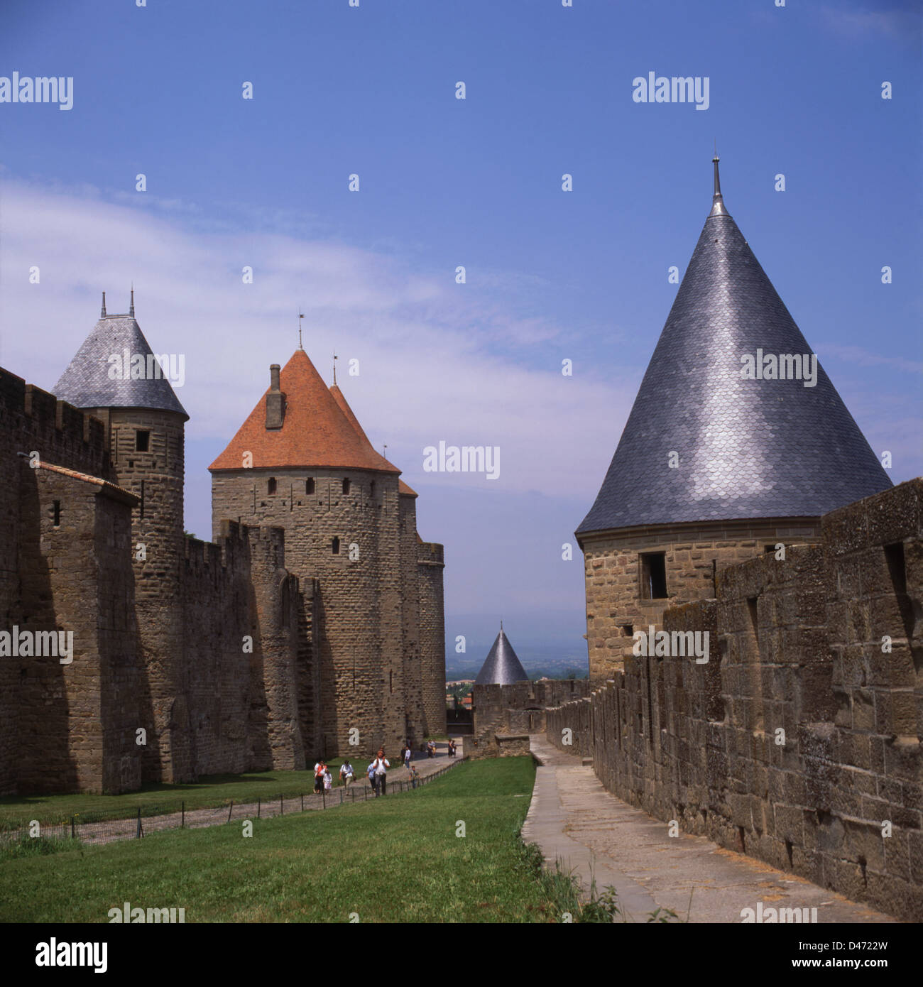 Inner and Outer walls of Carcassonne Stock Photo - Alamy