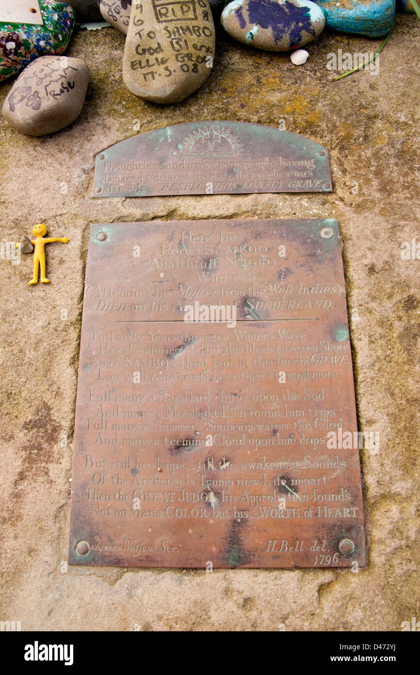 The plaque on Sambo's grave in unconsecrated ground in a field at ...