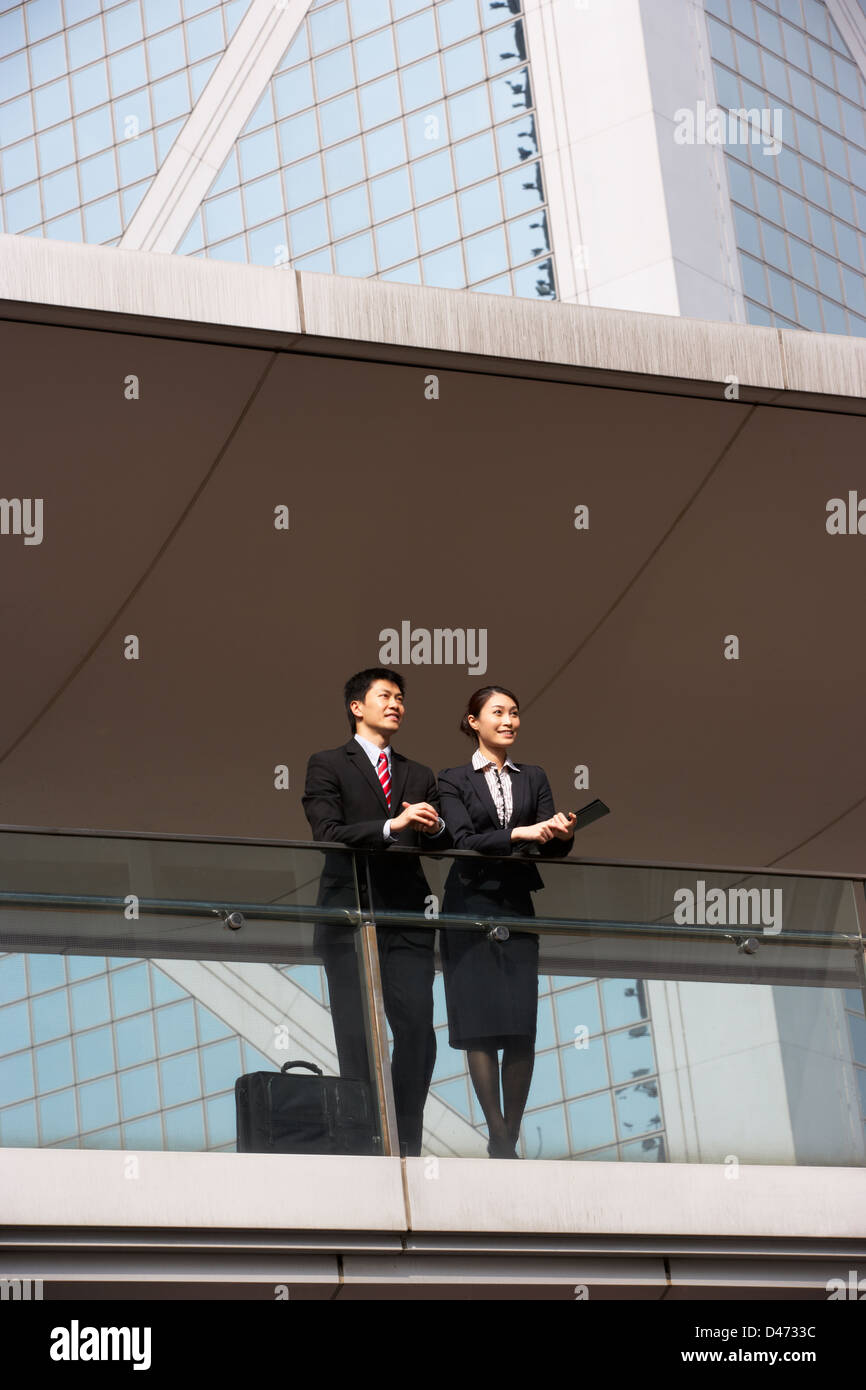 Two Business Colleagues Having Discussion Outside Office Building Stock ...