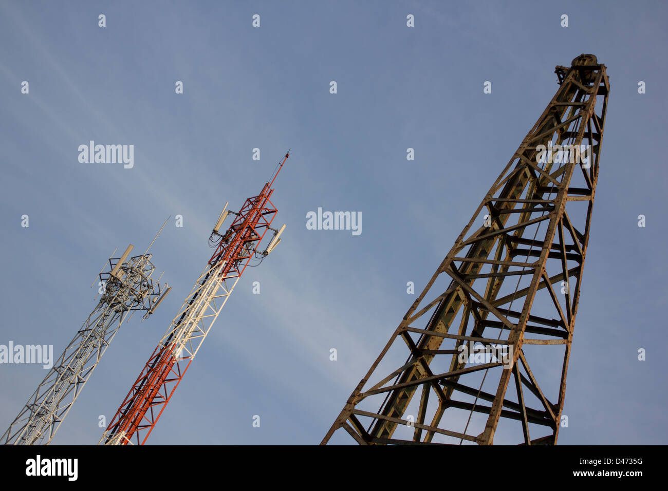 utility pole and lifting machine in construction site Stock Photo - Alamy