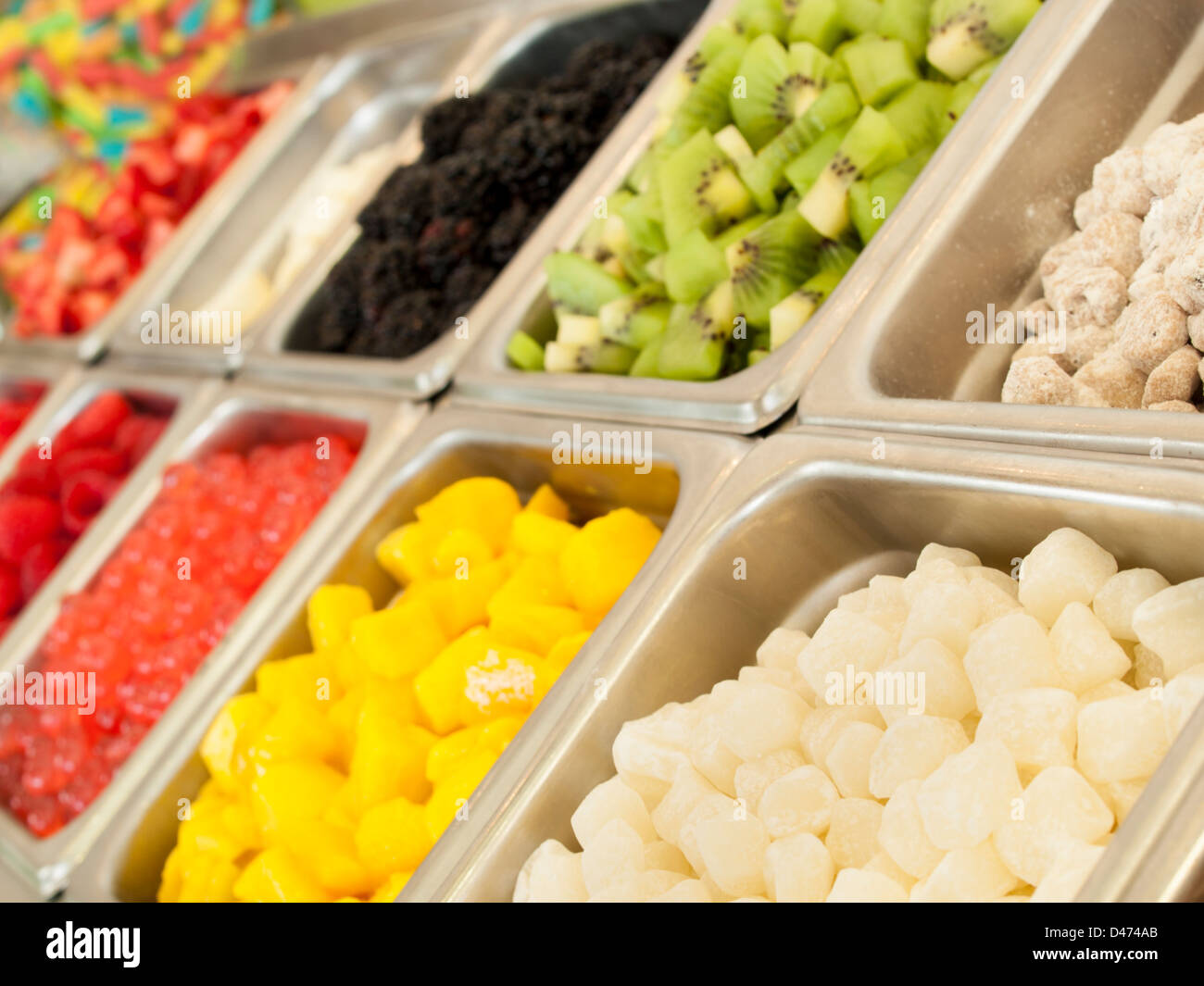 ‎Frozen yogurt toppings bar. Yogurt toppings ranging from fresh fruits ...
