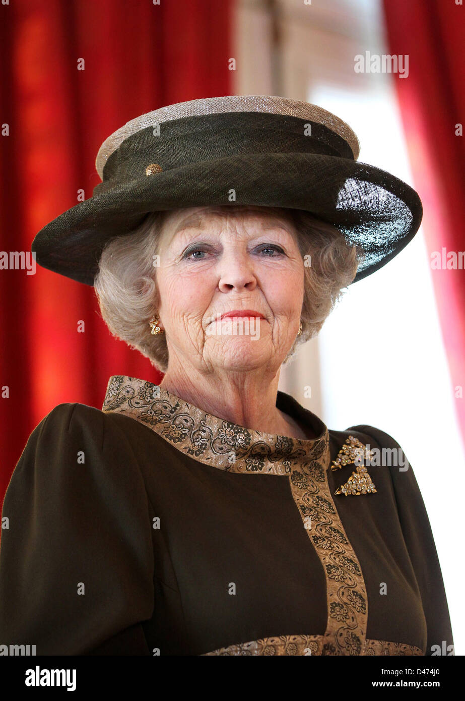 Dutch Queen Beatrix of the Netherlands attends the farewell ceremony in ...