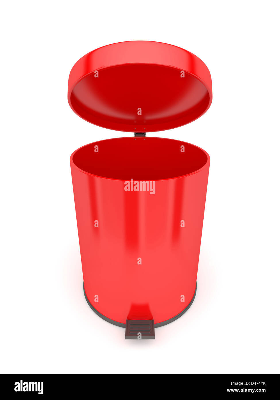 Open trash can on white background Stock Photo - Alamy