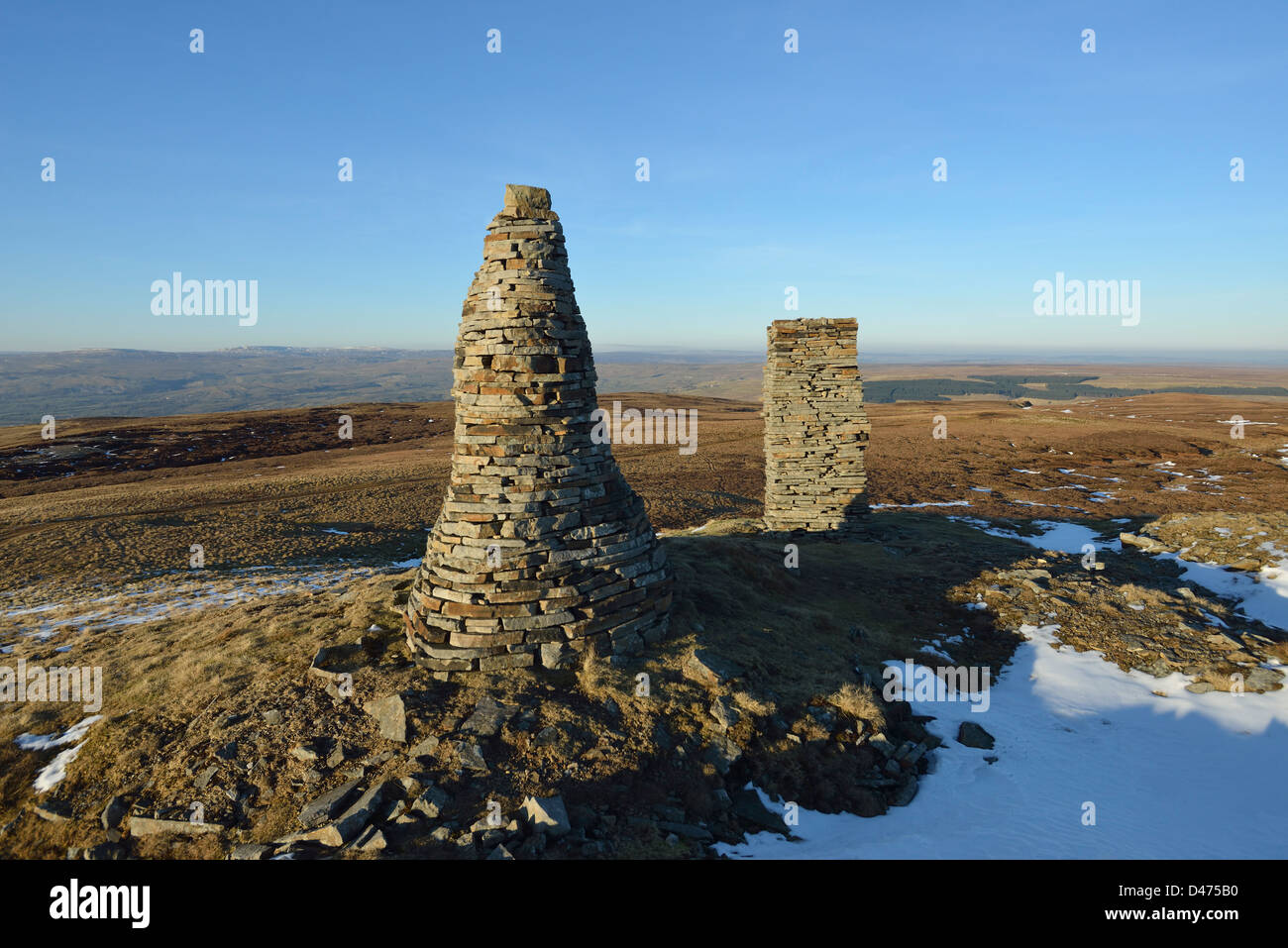 Nine Standards Rigg (detail). Hartley Fell, Cumbria, England, United ...