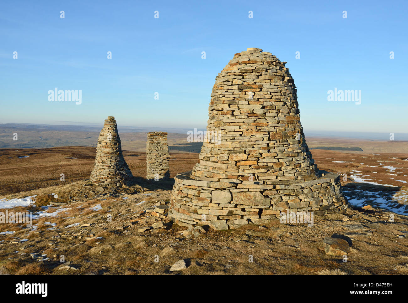 Nine Standards Rigg (detail). Hartley Fell, Cumbria, England, United ...