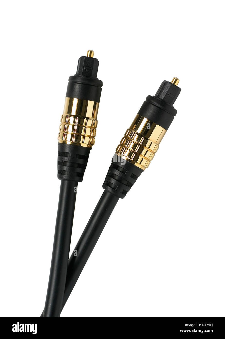 Two optical cables cut out white background Stock Photo - Alamy